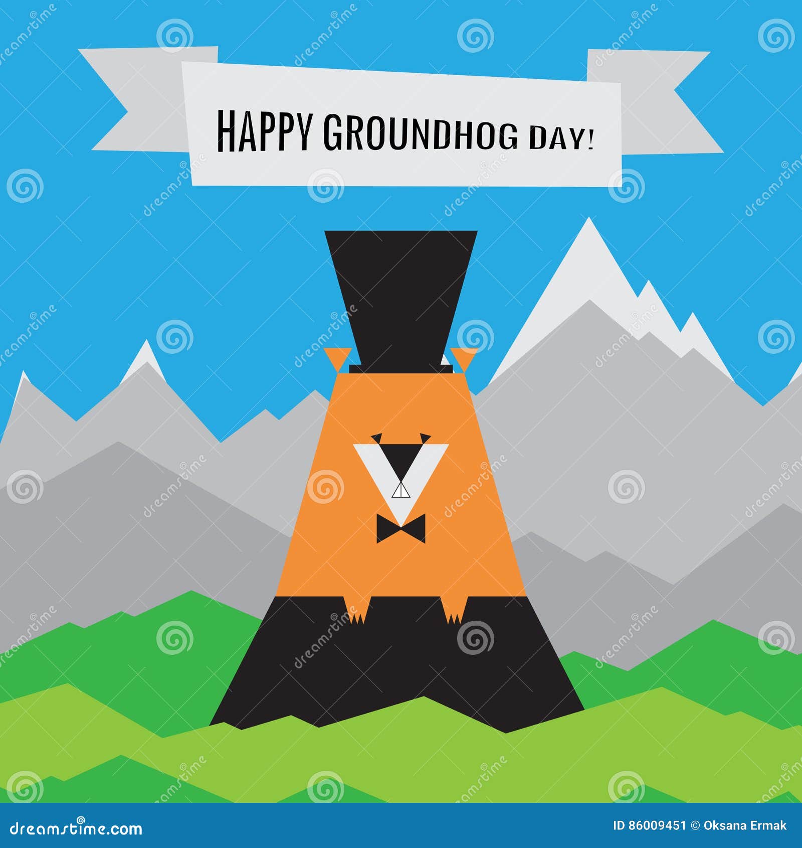 Happy Groundhog Day Icon. Spring Design with Woodchuck Stock Vector ...
