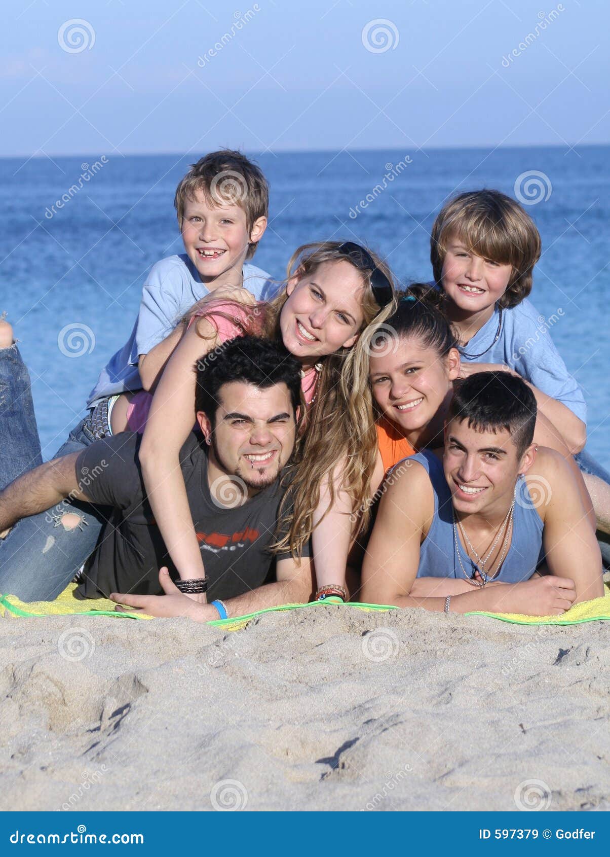 Happy group stock image. Image of beautiful, majorca, islands - 597379