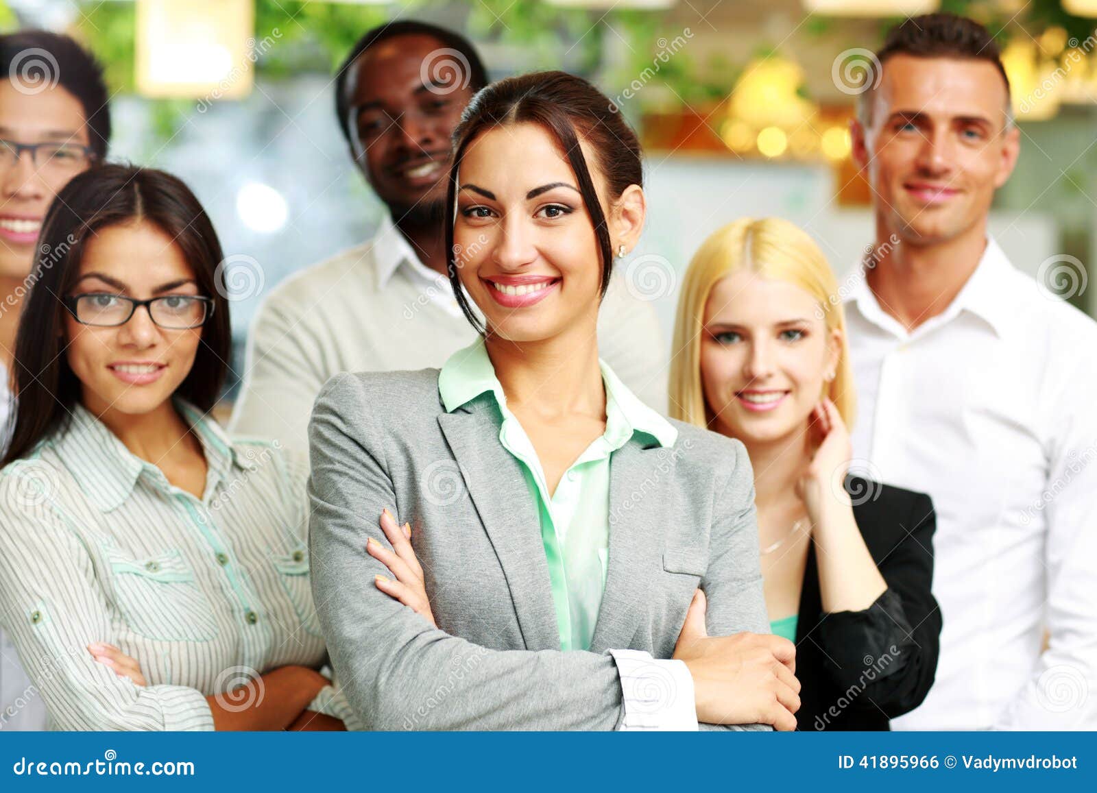 Happy group of co-workers stock photo. Image of mixed - 41895966