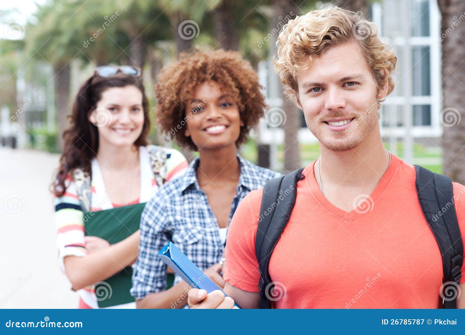 Happy Group of College Students Stock Image - Image of males, joyful ...