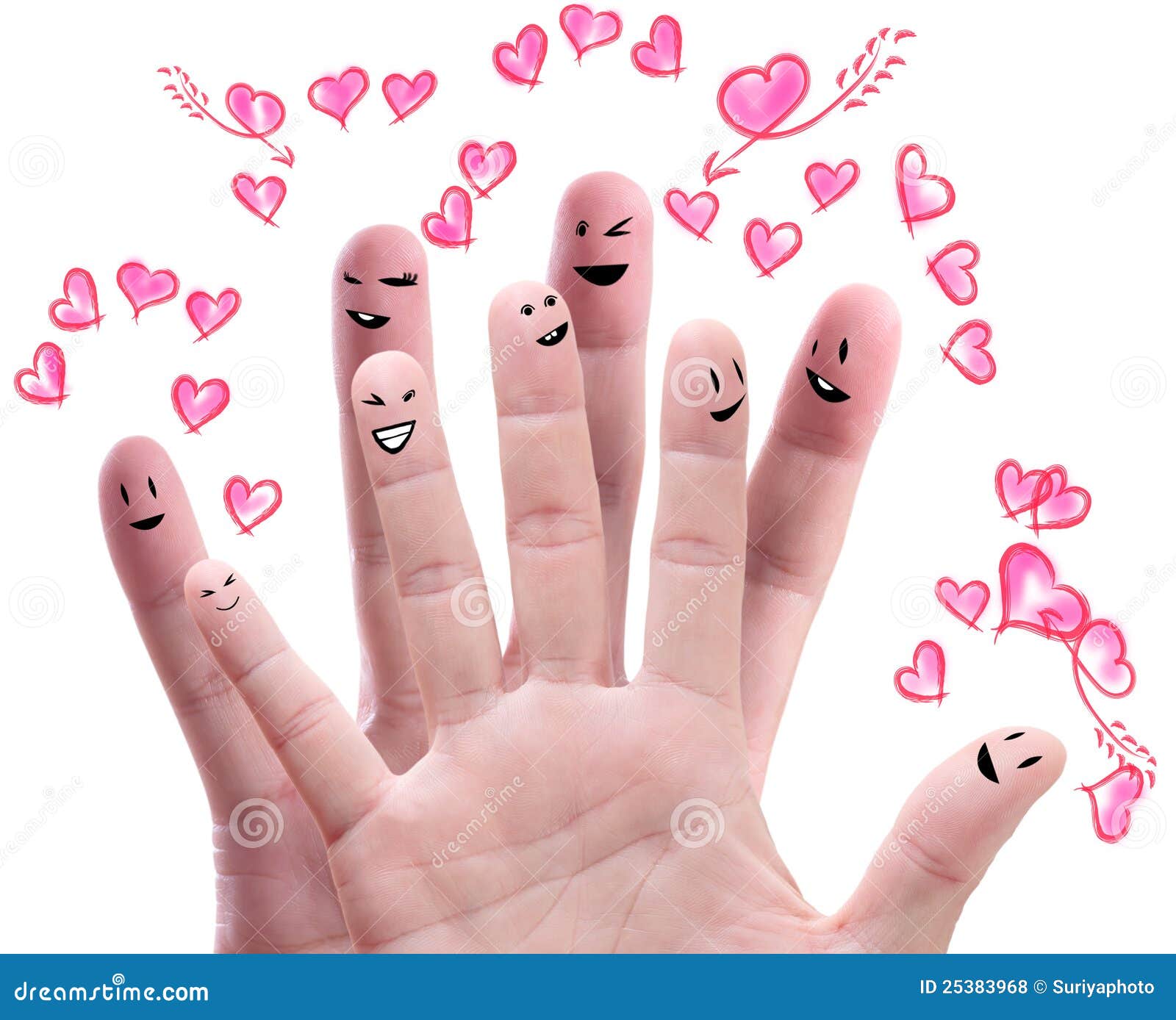 Happy Group of Finger Faces Stock Photo - Image of finger, color: 25383968