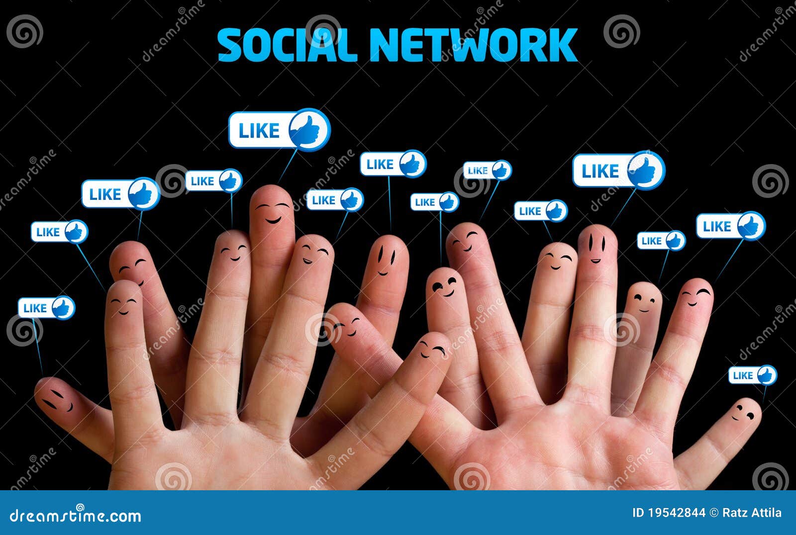 Happy Group of Finger Smileys Stock Illustration - Illustration of ...