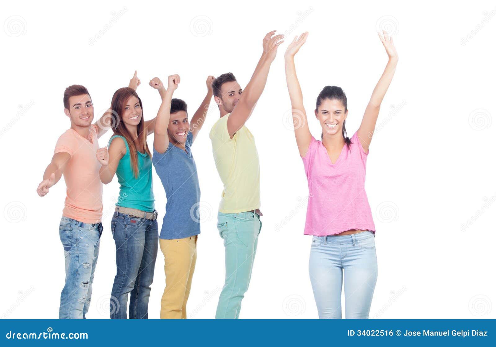 Happy group of friends stock photo. Image of friendly - 34022516