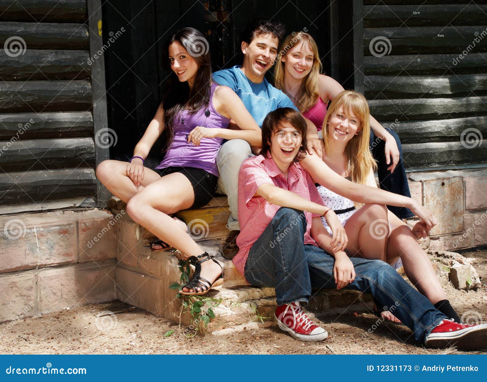 Happy Group of Friends Smiling Stock Image - Image of life, adults ...