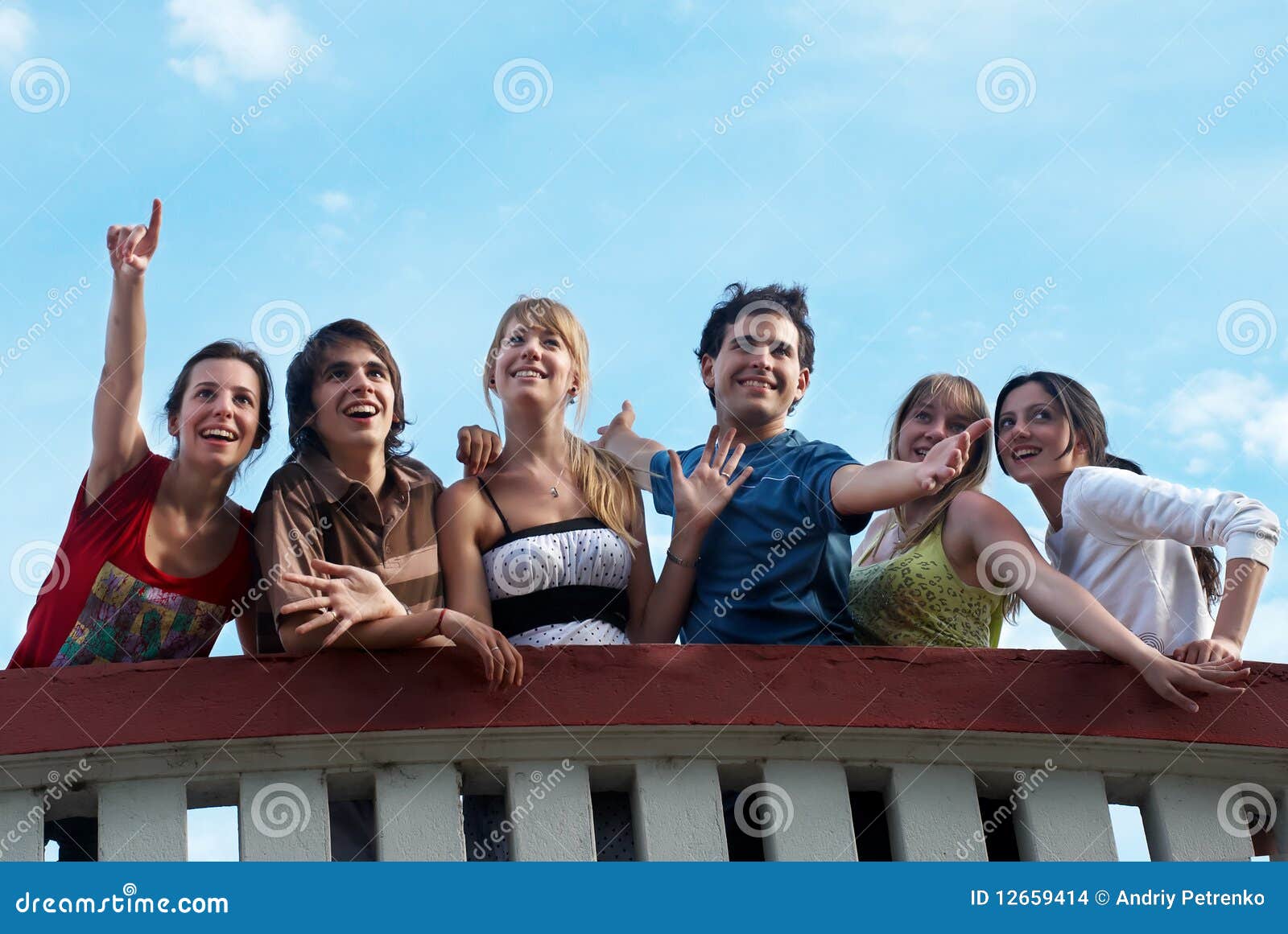 Happy Group of Friends Smiling Stock Photo - Image of latin, outside ...
