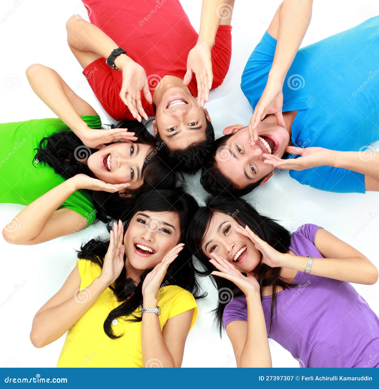 Happy Group of Friends Smiling Stock Image - Image of friend, laughing ...