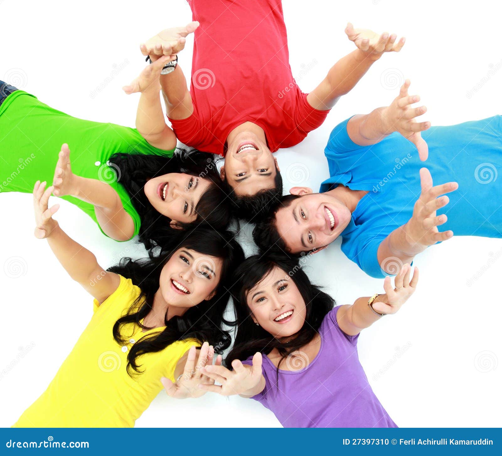 Happy Group of Friends Smiling Stock Photo - Image of girl, joyful ...