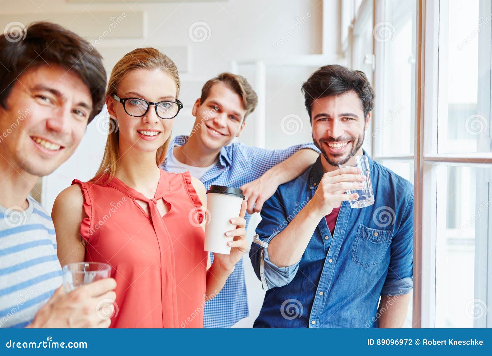 Happy Group of Friends Taking a Coffe Break Stock Photo - Image of ...