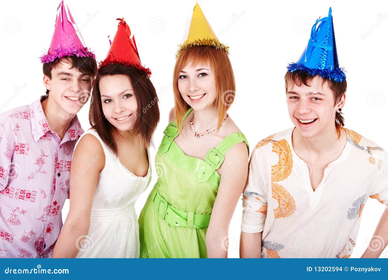 Happy Group of People Celebrate Birthday. Stock Photo - Image of blue ...