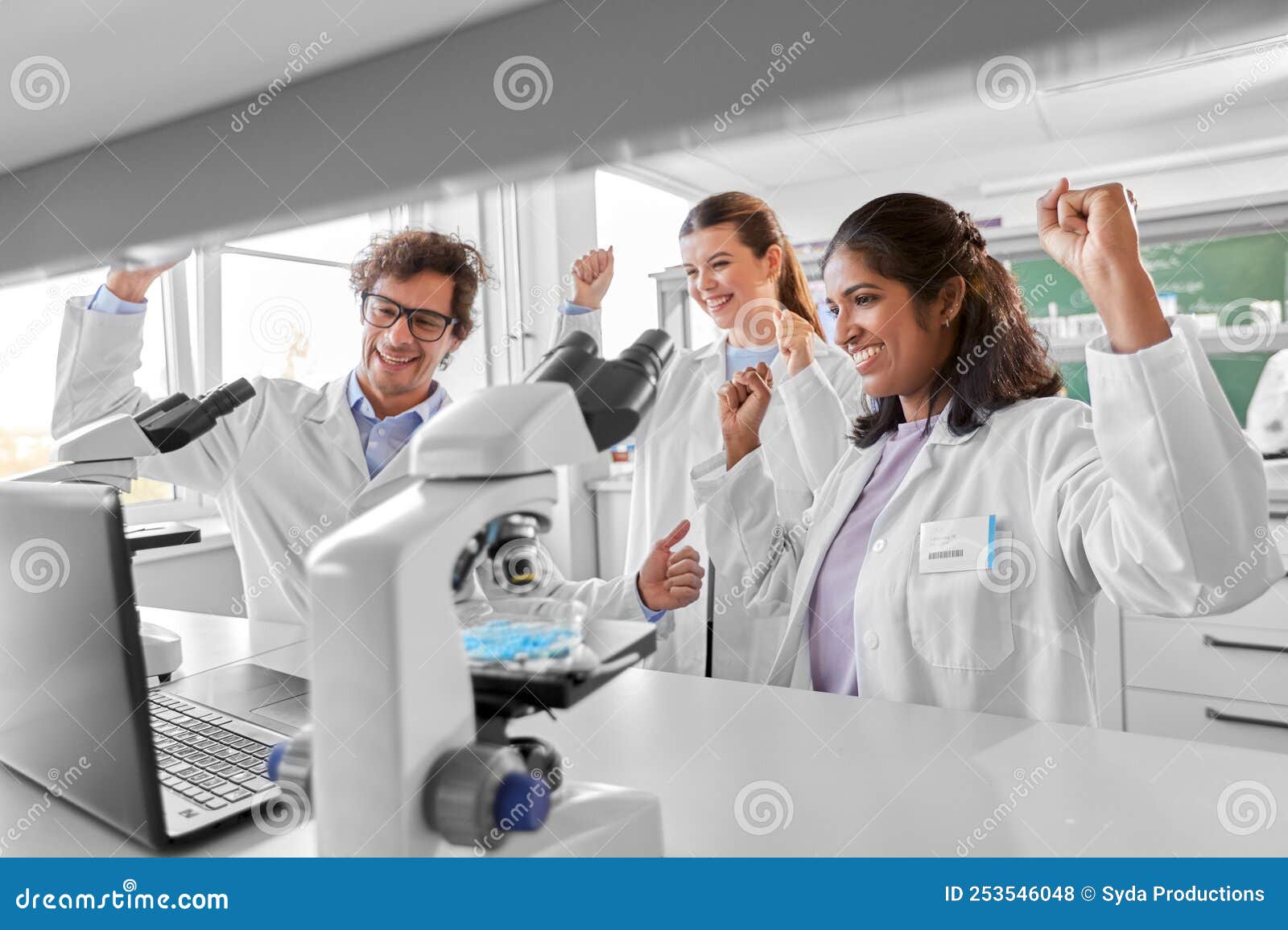 Happy Group of Scientists Working in Laboratory Stock Photo - Image of ... Happy Group of Scientists Working in Laboratory Stock Photo - Image of ...