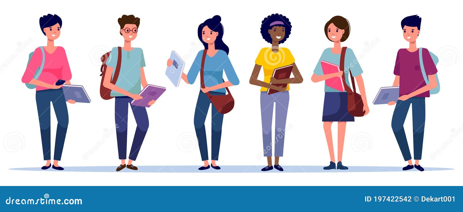 Students In Different Postures Vector Illustration | CartoonDealer.com ...