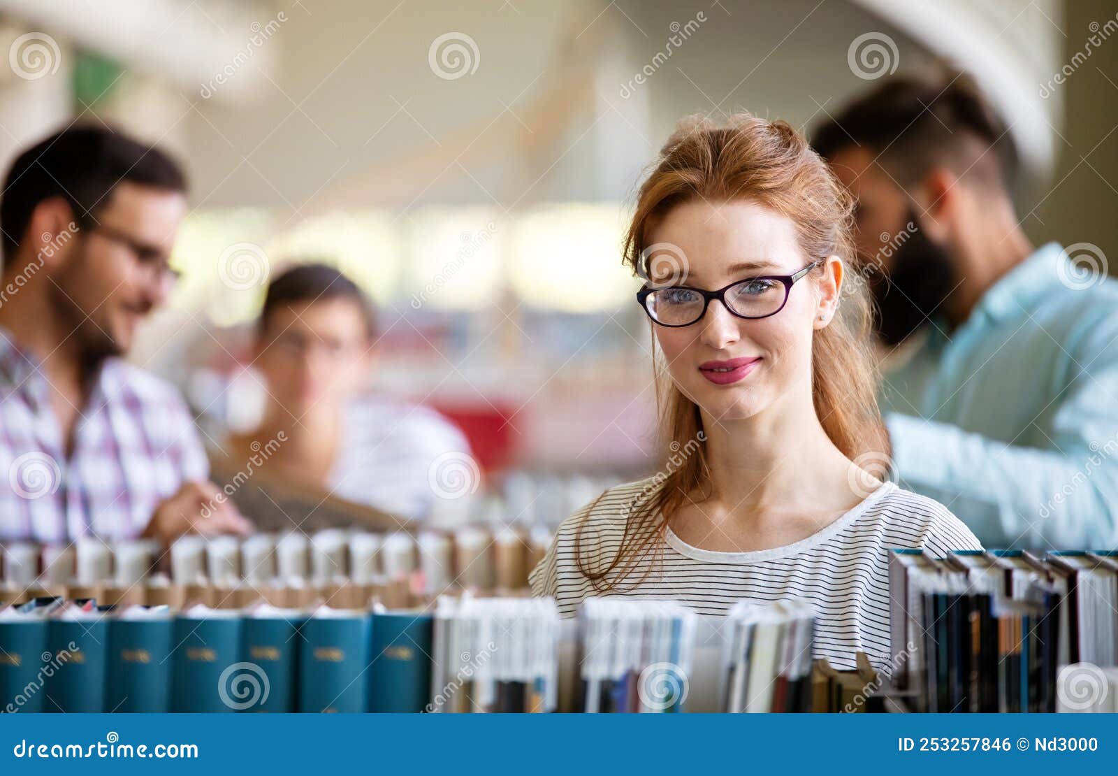 Happy Group of Students Studying and Working Together in a College ...