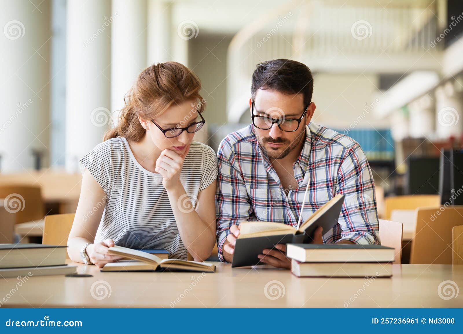 Happy Group of Students Studying and Working Together in a College ...