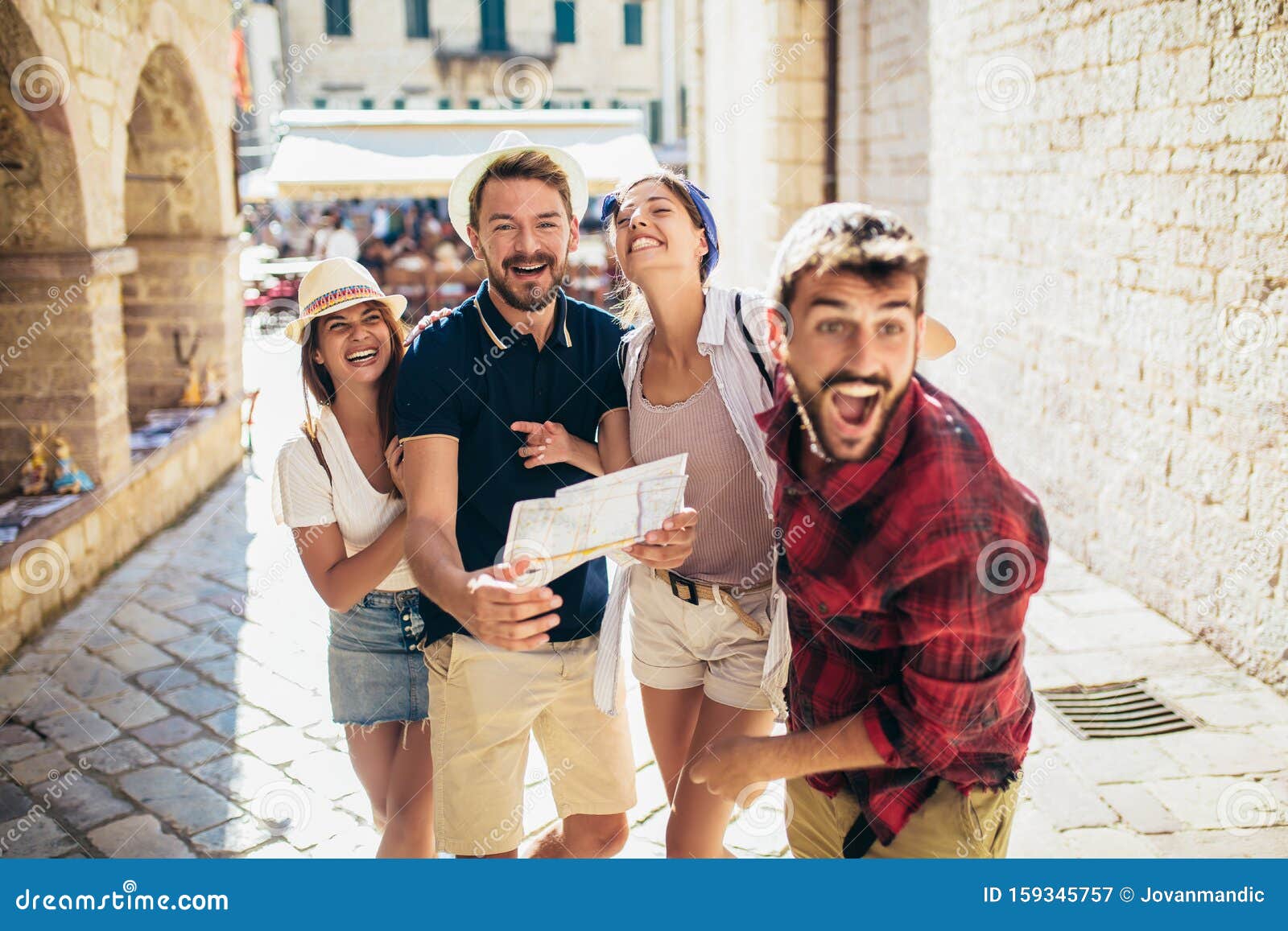 Group of Tourists Traveling and Sightseeing Stock Image - Image of ...
