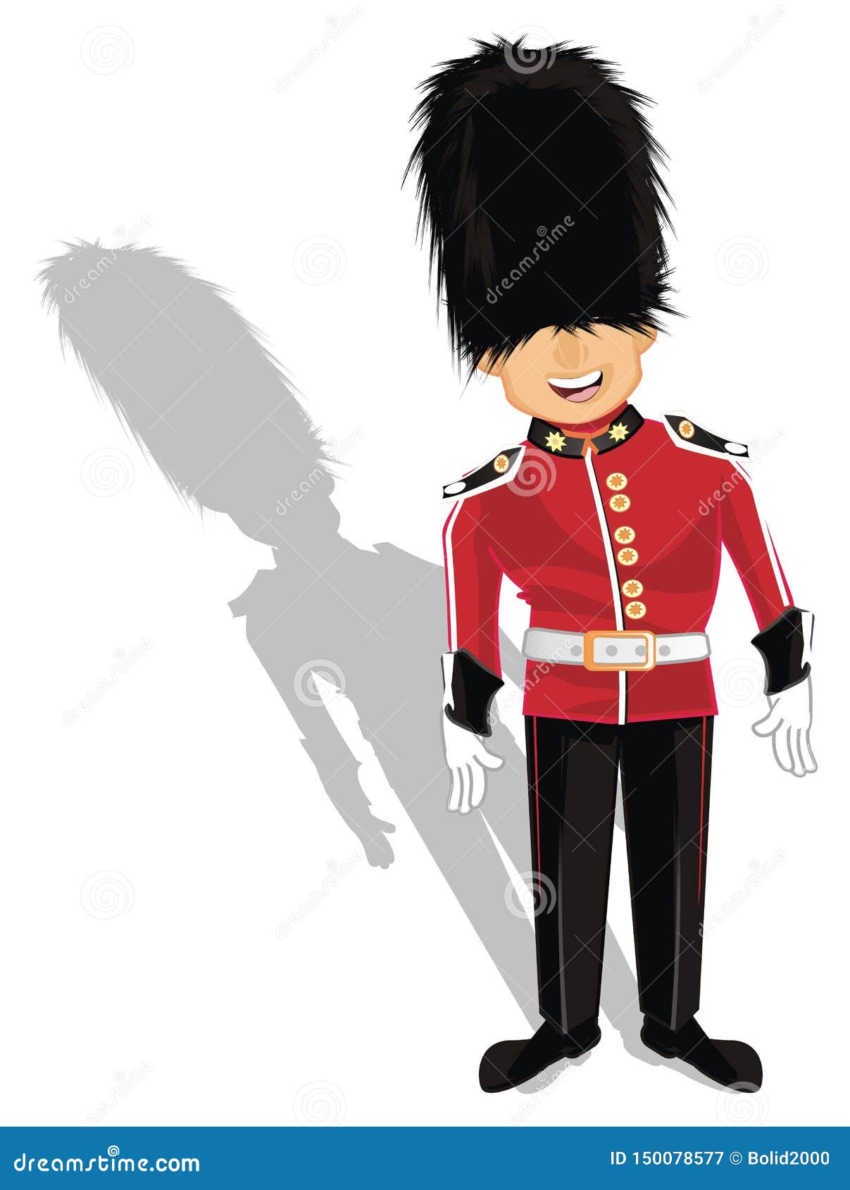 Happy guardsman stand stock illustration. Illustration of smiling ...
