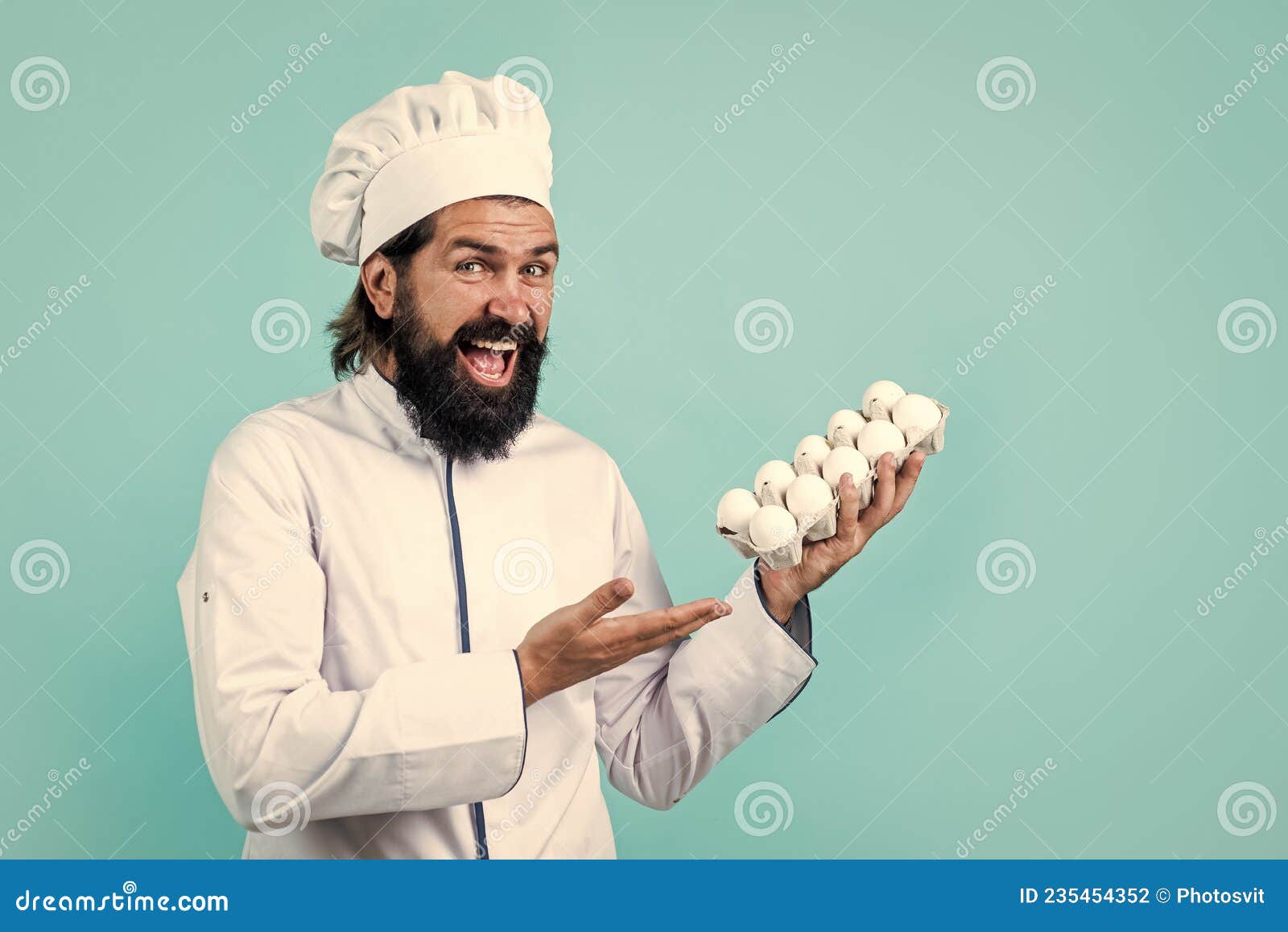 Happy Guy Cook Preparing Eggs in Home Kitchen, Healthy Eating Stock ...