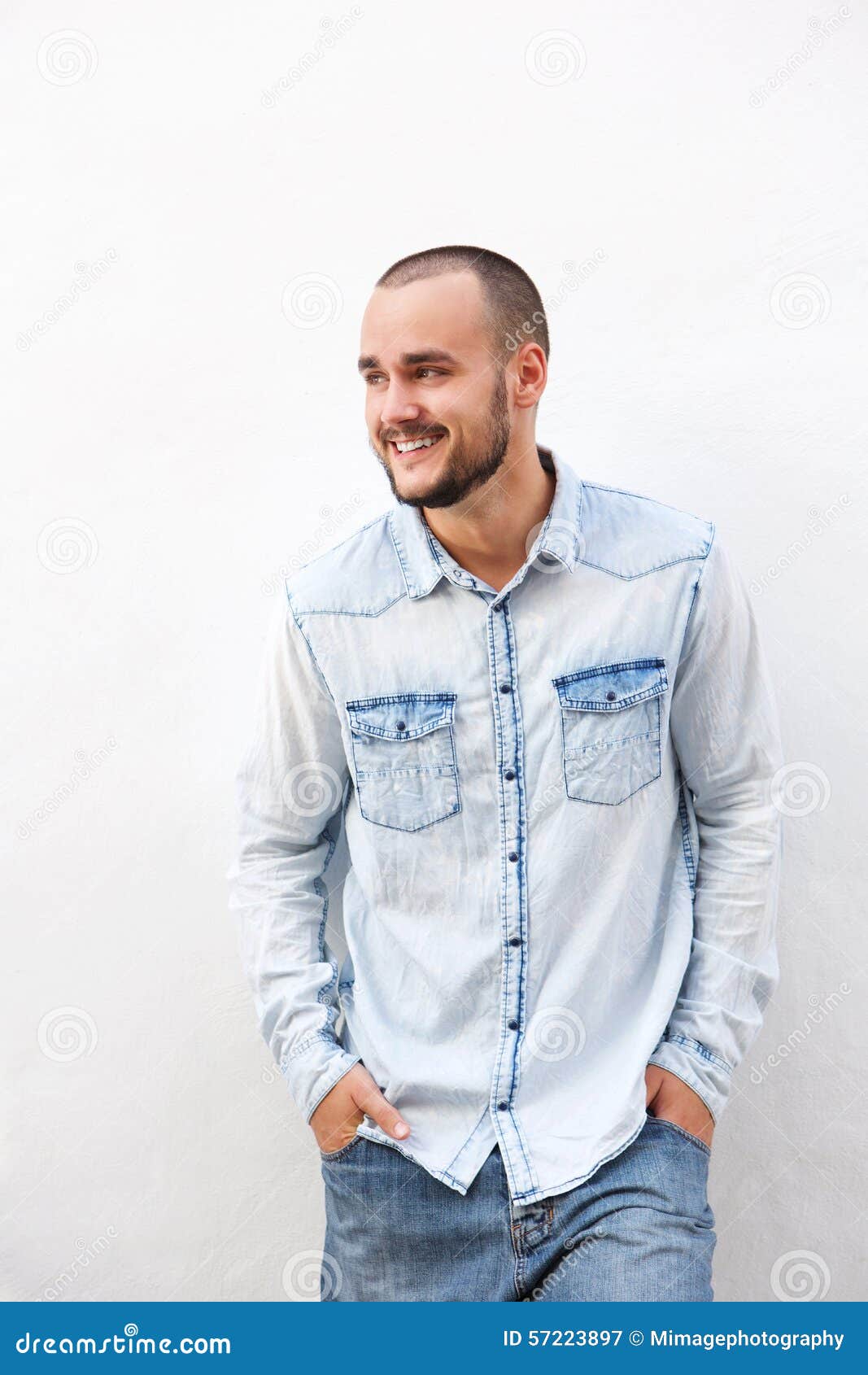 Happy Guy in Denim Clothing Stock Image - Image of cool, fashion: 57223897