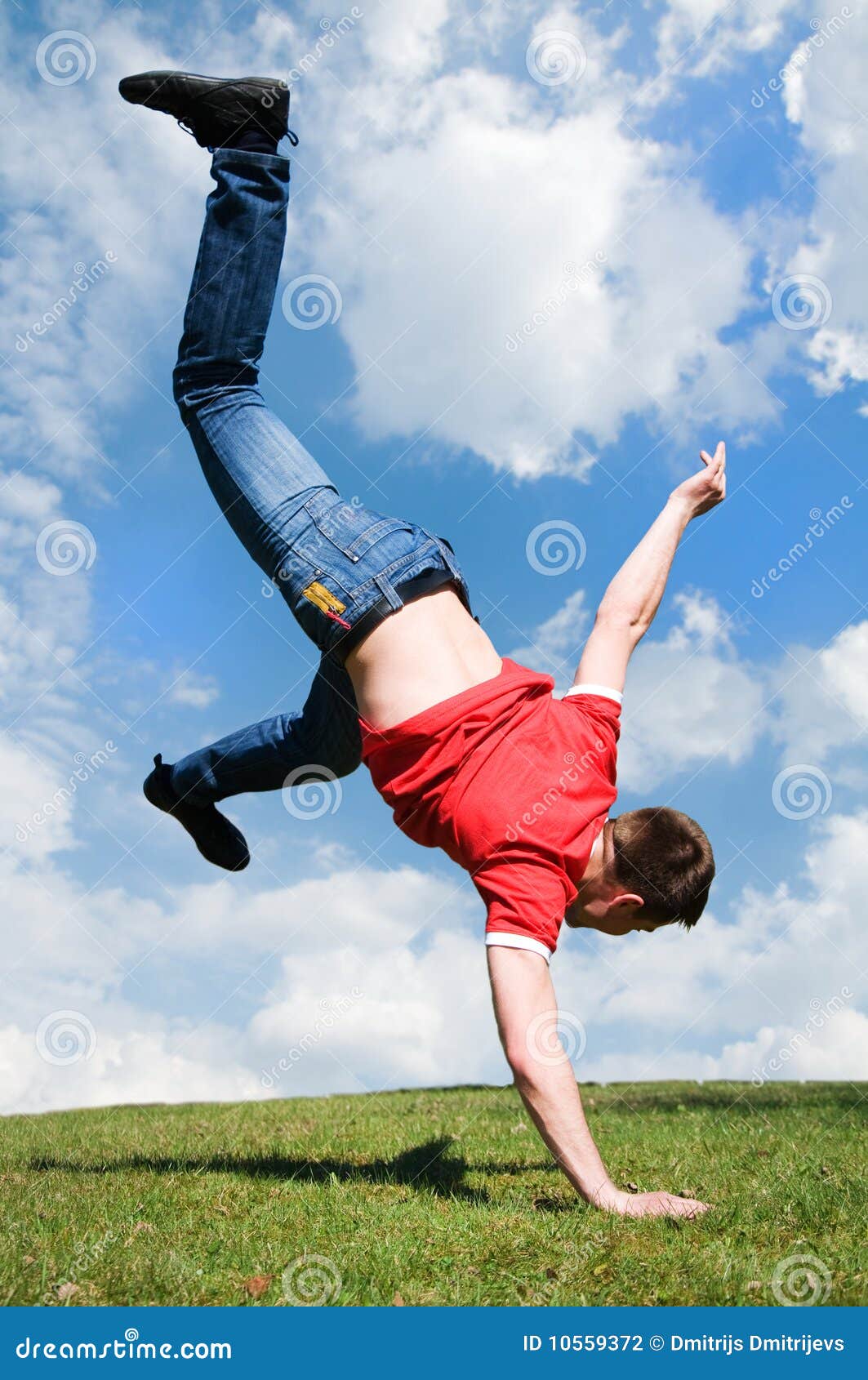 Happy guy jumping stock photo. Image of action, joyful - 10559372