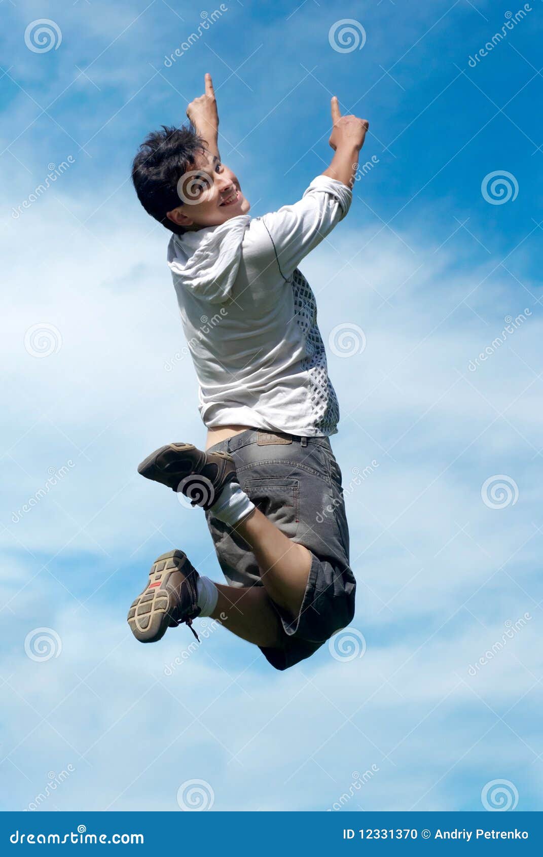 Happy guy jumping stock photo. Image of celebrate, lucky - 12331370