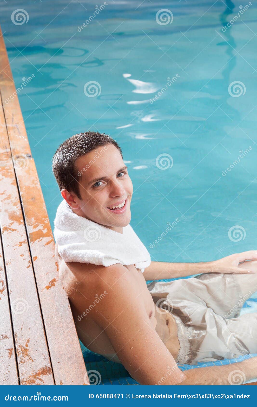 Happy Guy Relax Inside the Pool Stock Image - Image of rest, comfort ...