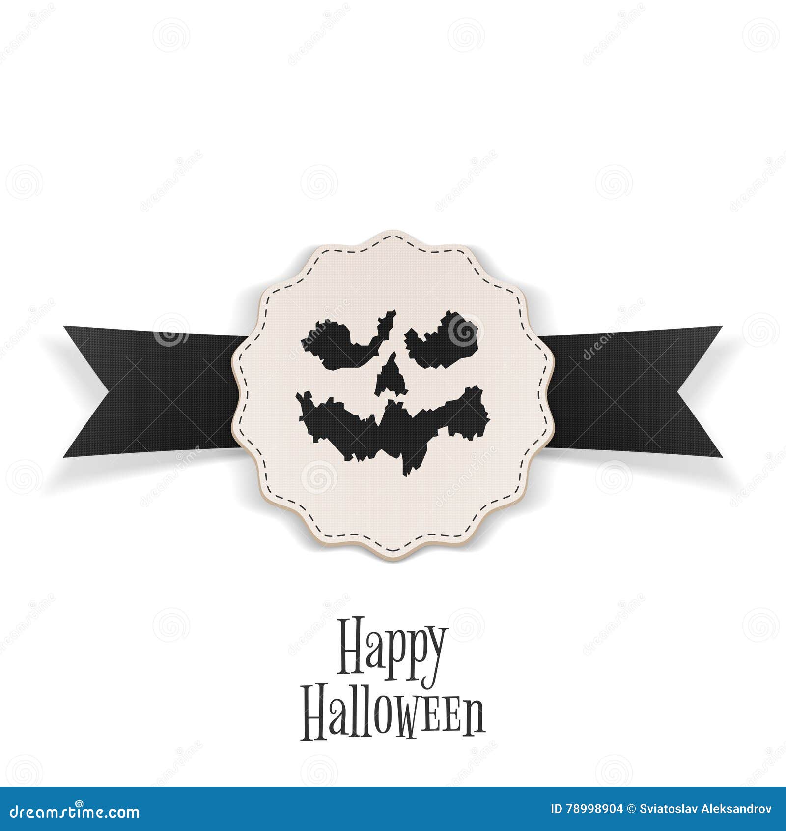 Happy Halloween Banner with Ribbon Template Stock Vector - Illustration ...