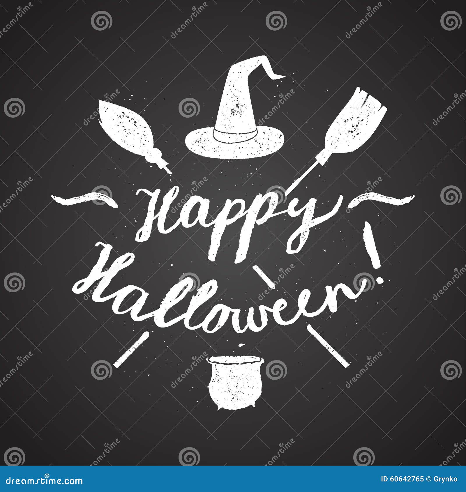 Happy Halloween Calligraphy. Stock Illustration - Illustration of font ...