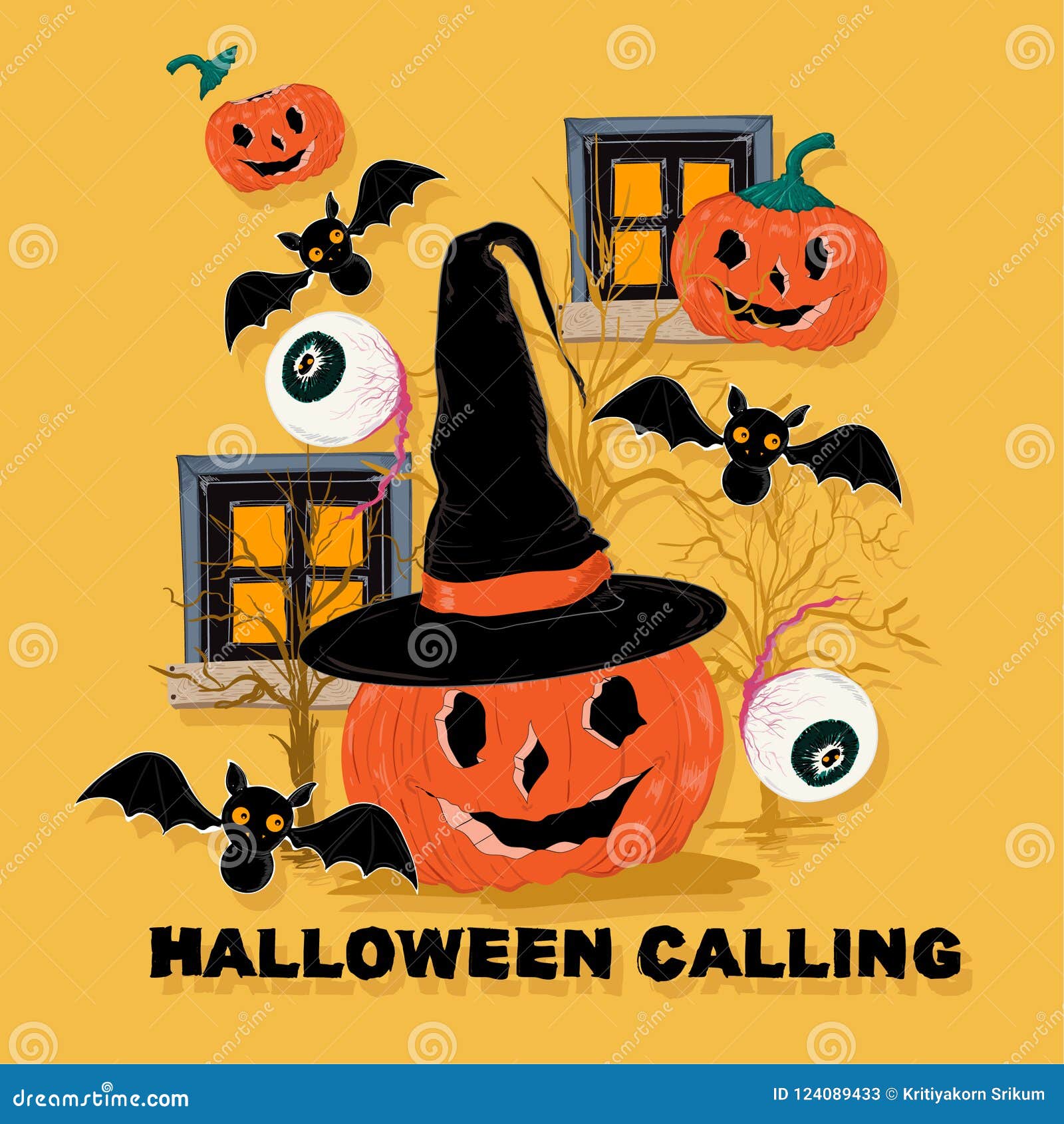 Happy Halloween Calling ,with Window`s Night ,moon,bats,horror T Stock ... Happy Halloween Calling ,with Window`s Night ,moon,bats,horror T Stock ...