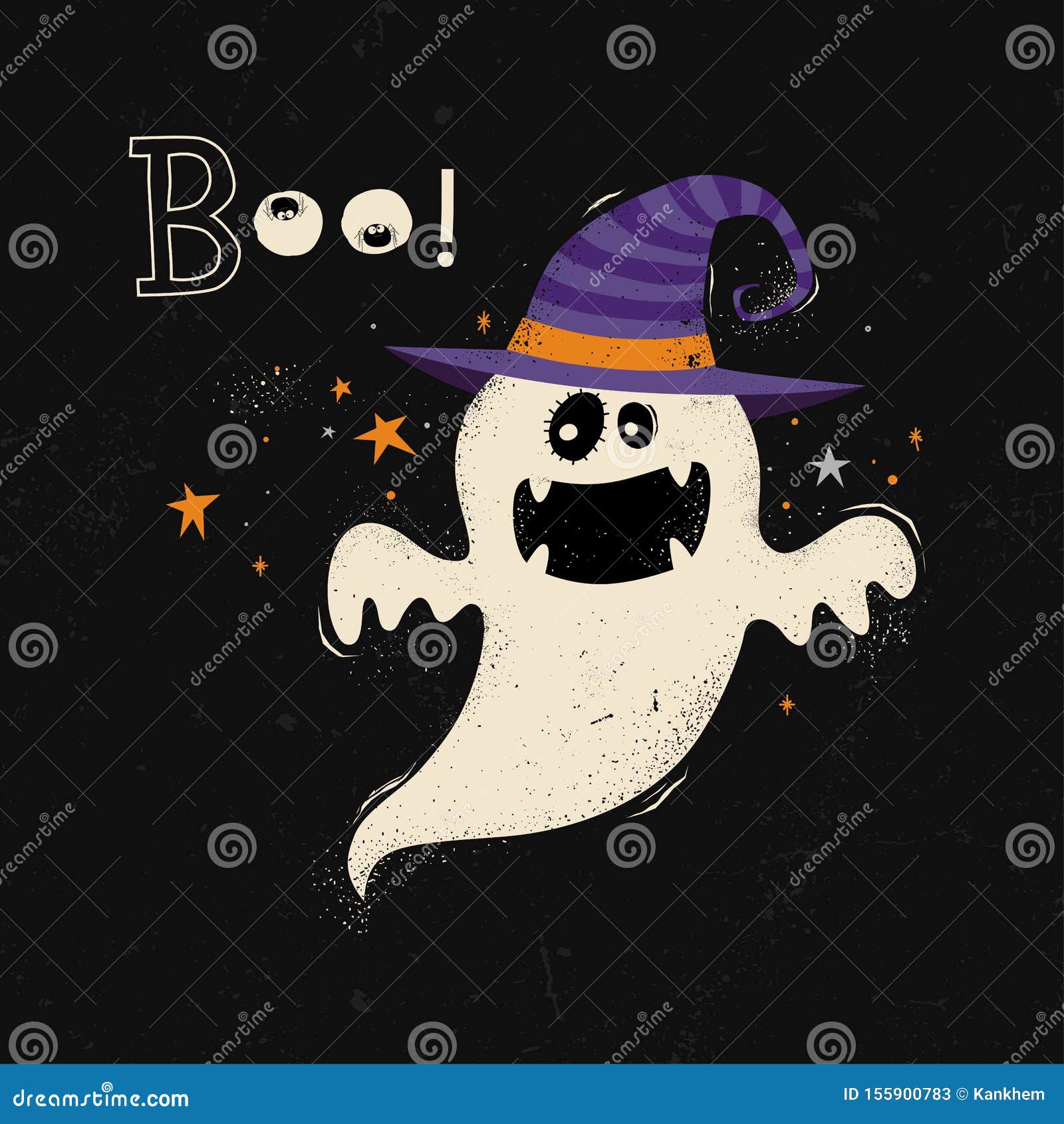 Ghost Cartoon Ghost Cartoon Character Flies In The Sky And Howls ...