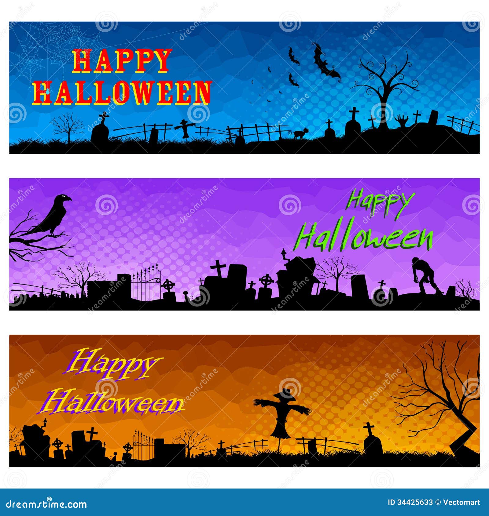 Happy Halloween Header stock vector. Illustration of halloween - 34425633