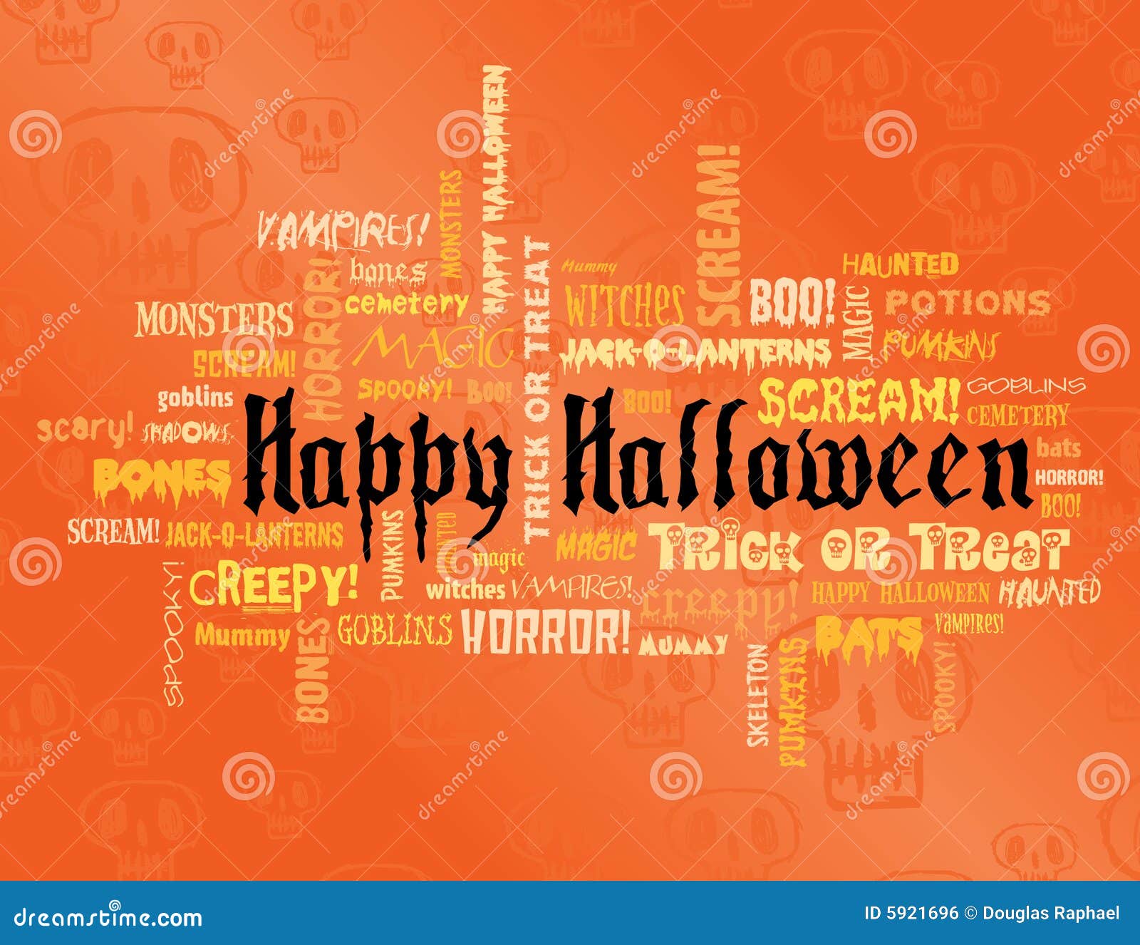 Scary Words Weed Melting Font Lettering Text Illustrations Cartoon ...