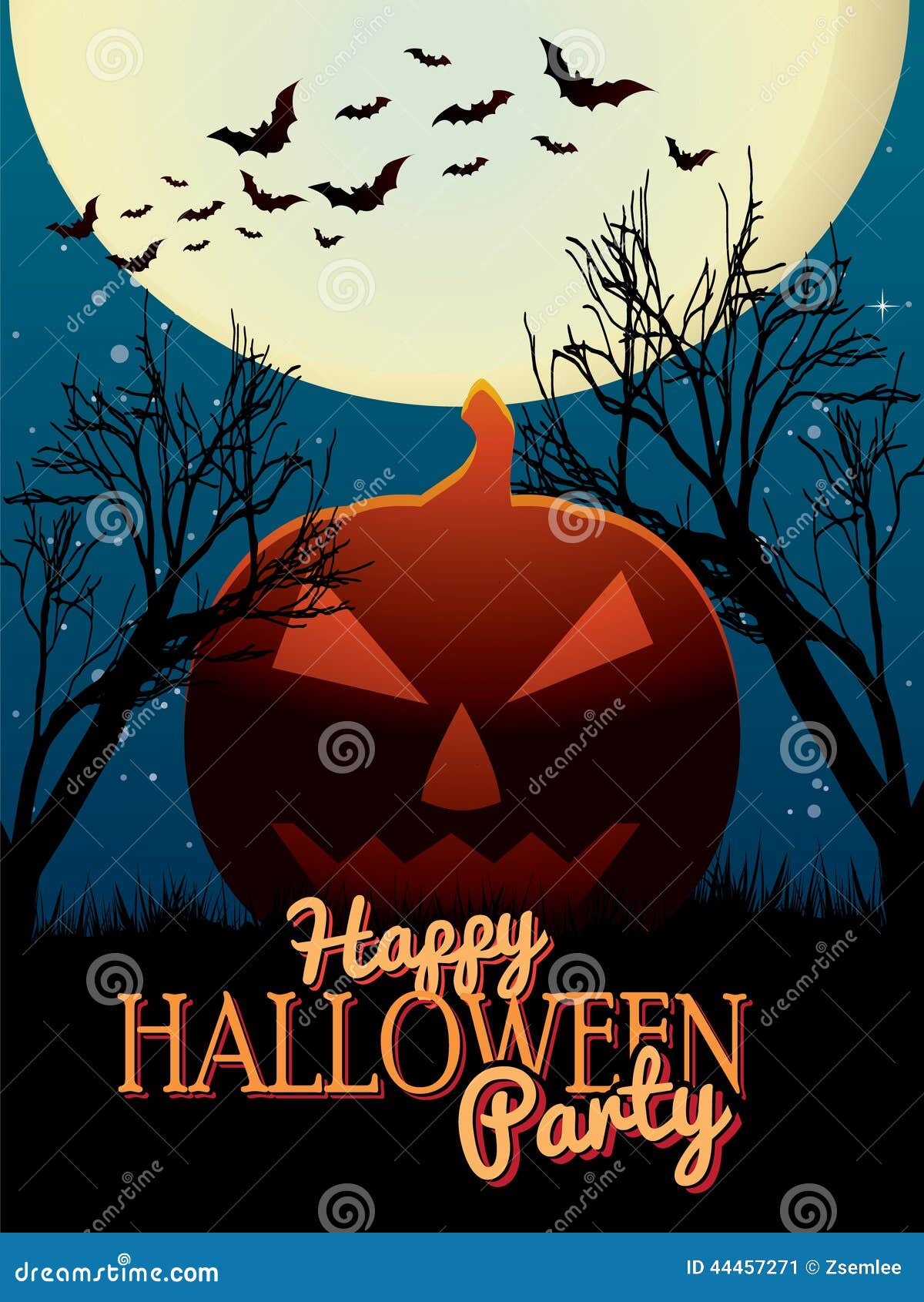 Happy Halloween Party Poster Stock Vector - Illustration of beautiful ...
