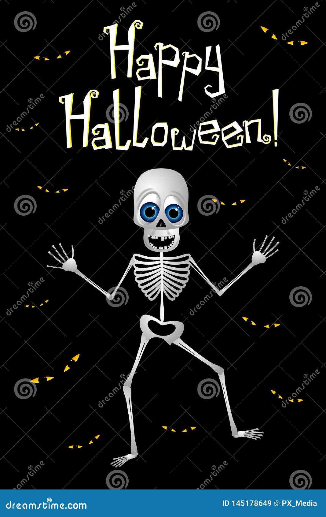 Happy Halloween Poster/ Banner with a Skeleton Stock Illustration ...