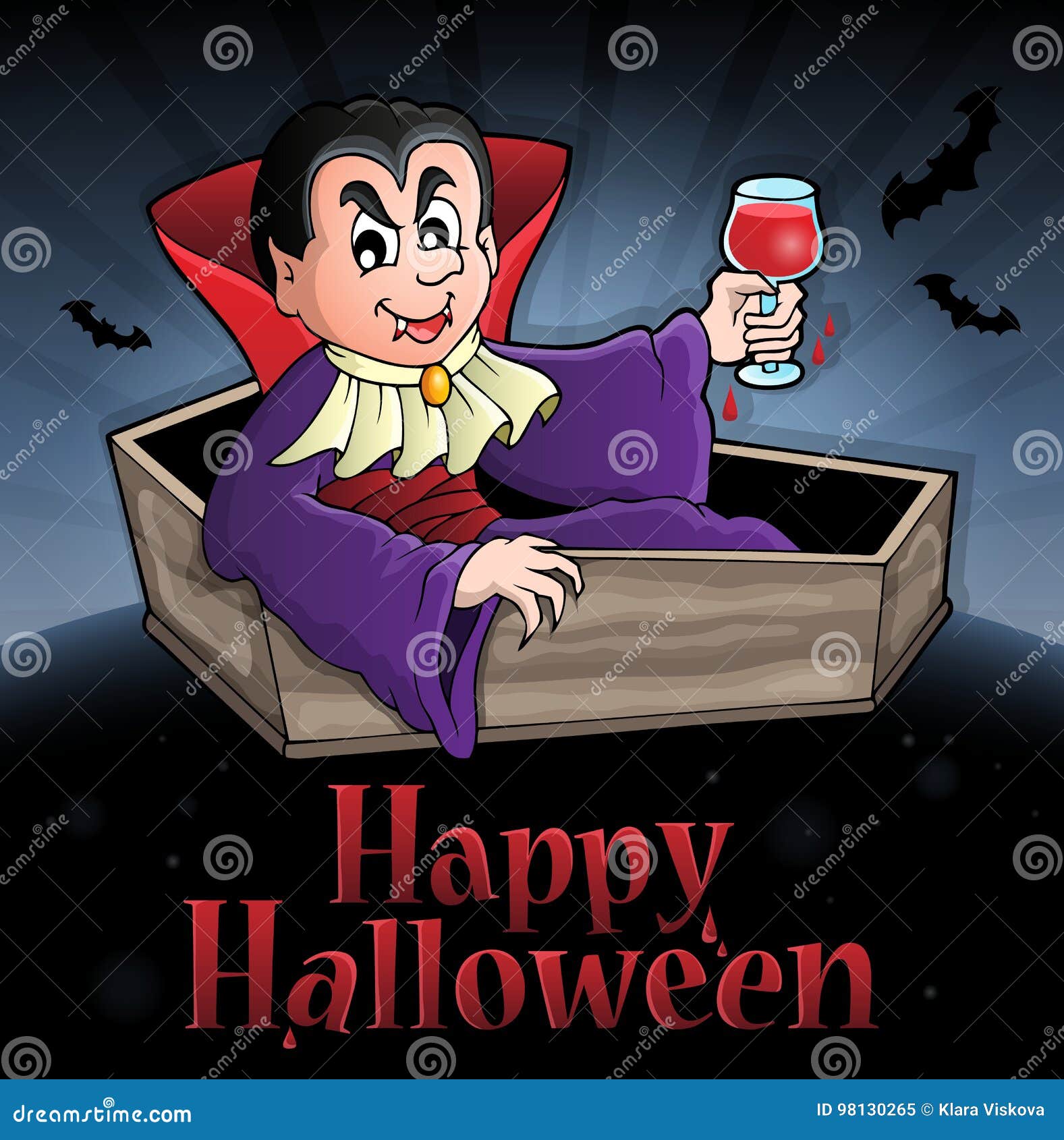 Happy Halloween Sign with Vampire Stock Vector - Illustration of vector ...
