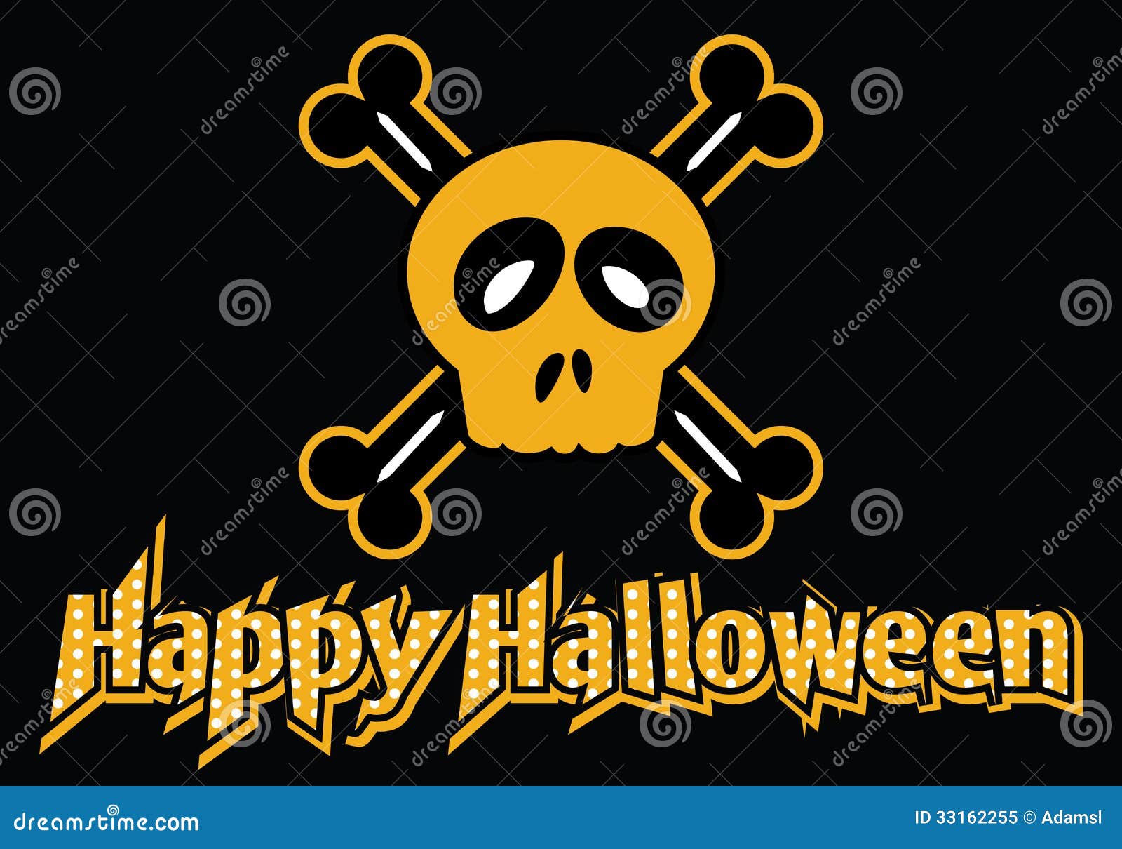 Happy Halloween Skull and Crossbones Stock Vector - Illustration of ...