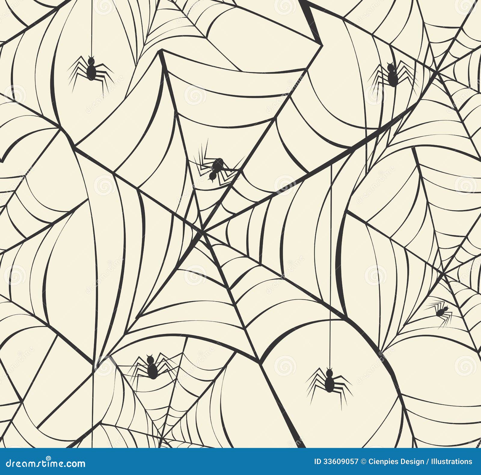 Happy Halloween Spider Webs Seamless Pattern Background EPS10 File ...