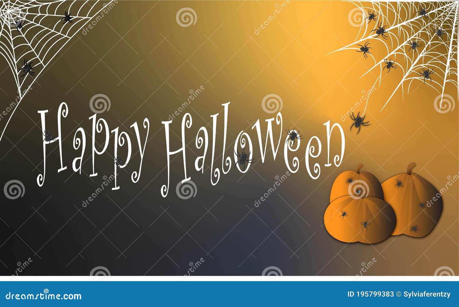 Happy Halloween with Spiders, Spider Webs, and Pumpkins Stock Vector ... Happy Halloween with Spiders, Spider Webs, and Pumpkins Stock Vector ...
