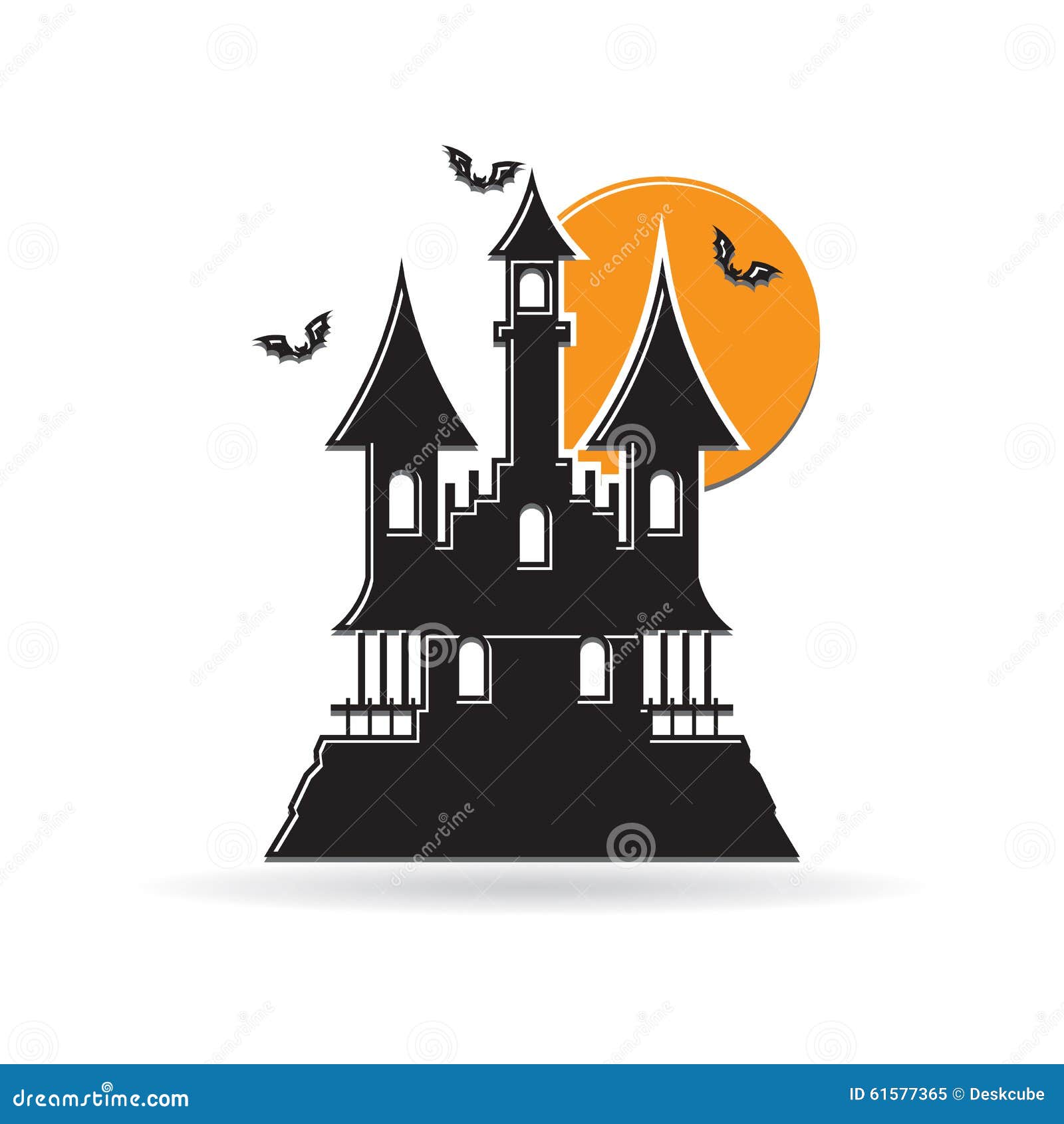 Happy Halloween Spooky Castle Illustration Stock Vector - Illustration ...