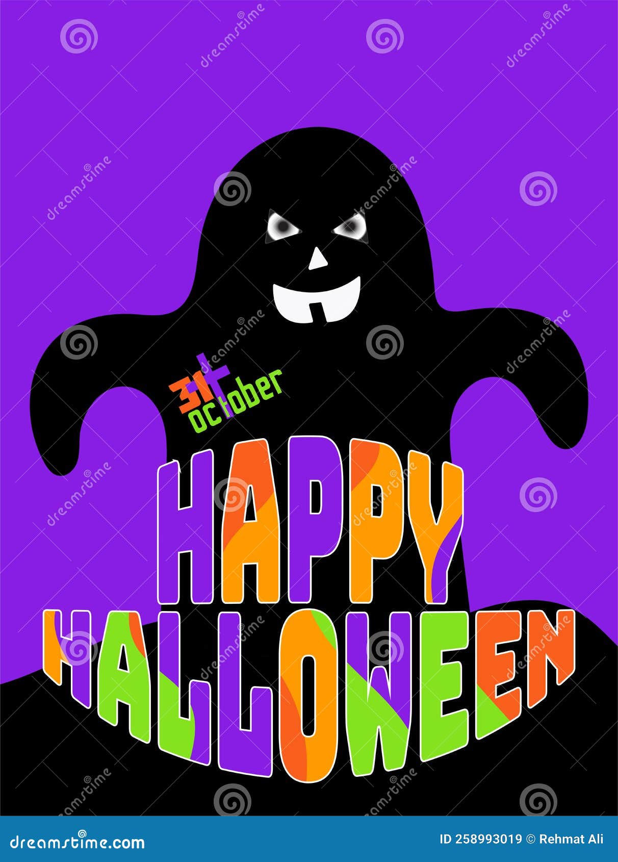 Happy Halloween Text Banner, Vector Template Elements Set Stock Vector ...