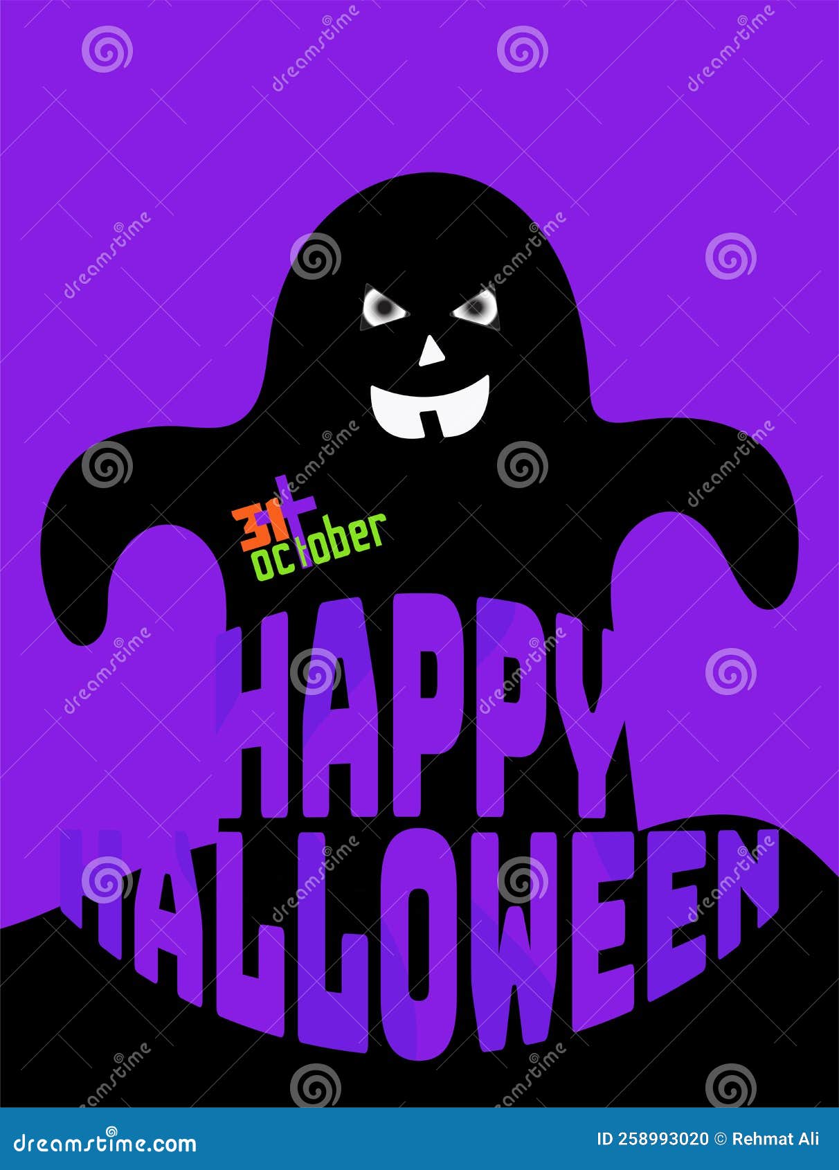 Happy Halloween Text Banner, Vector Template Elements Stock Vector ...