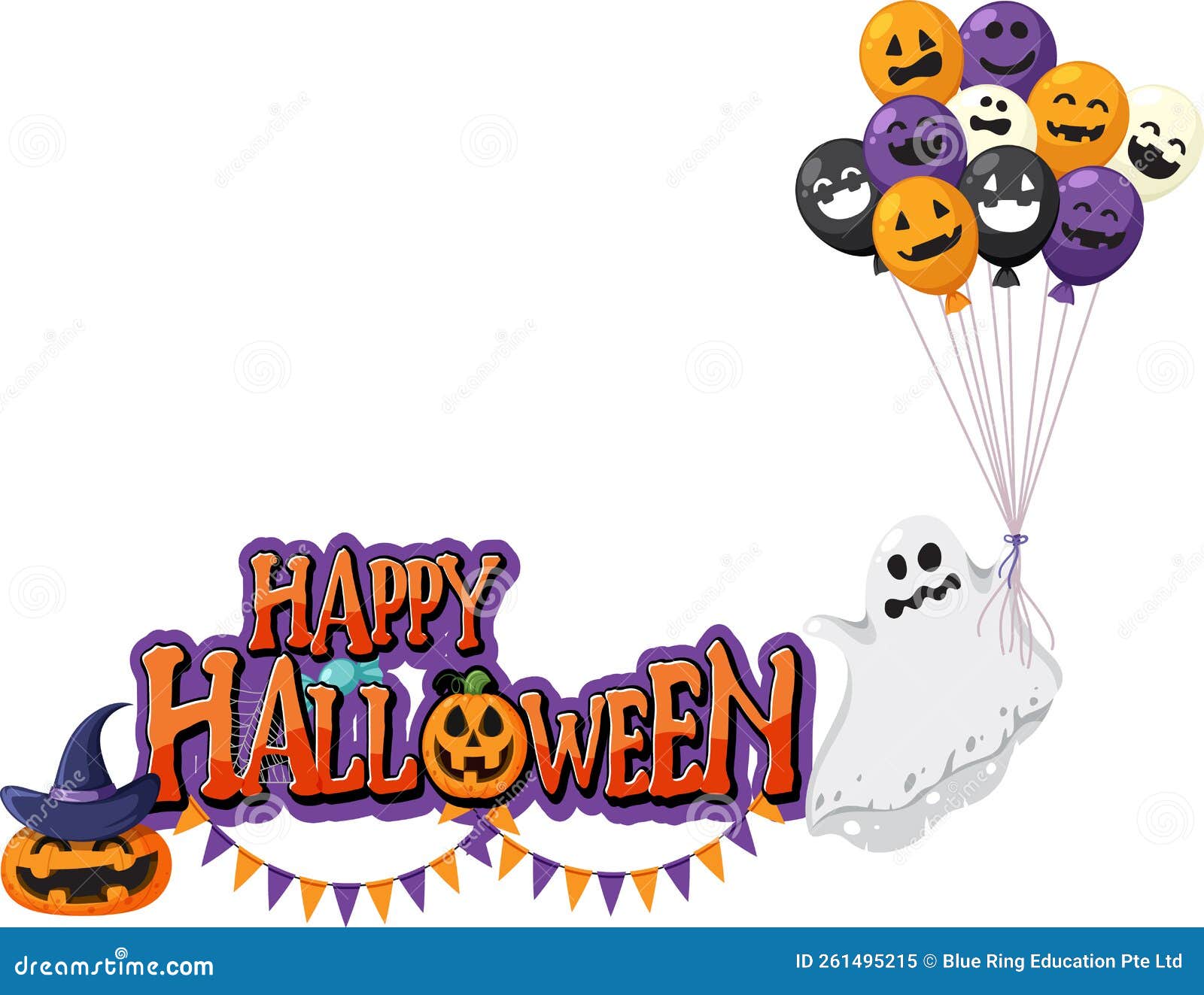 Happy Halloween Text Design Stock Vector - Illustration of text ...