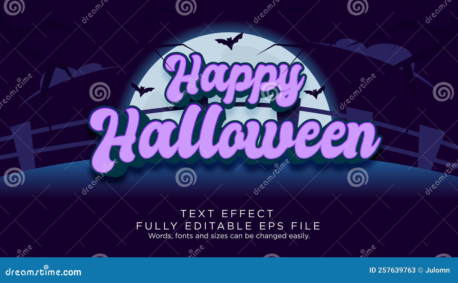 Happy Halloween Text Effect Font Type Stock Illustration - Illustration ...