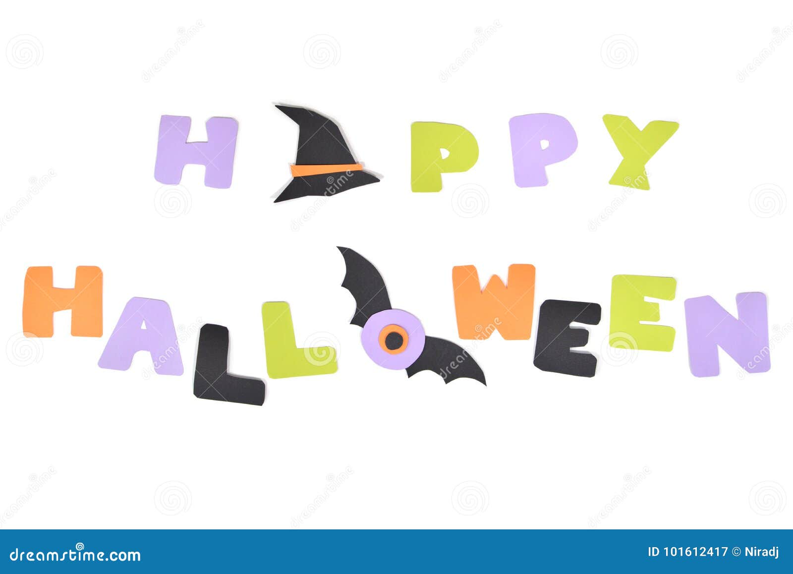 Happy Halloween Text on White Background Stock Illustration ...