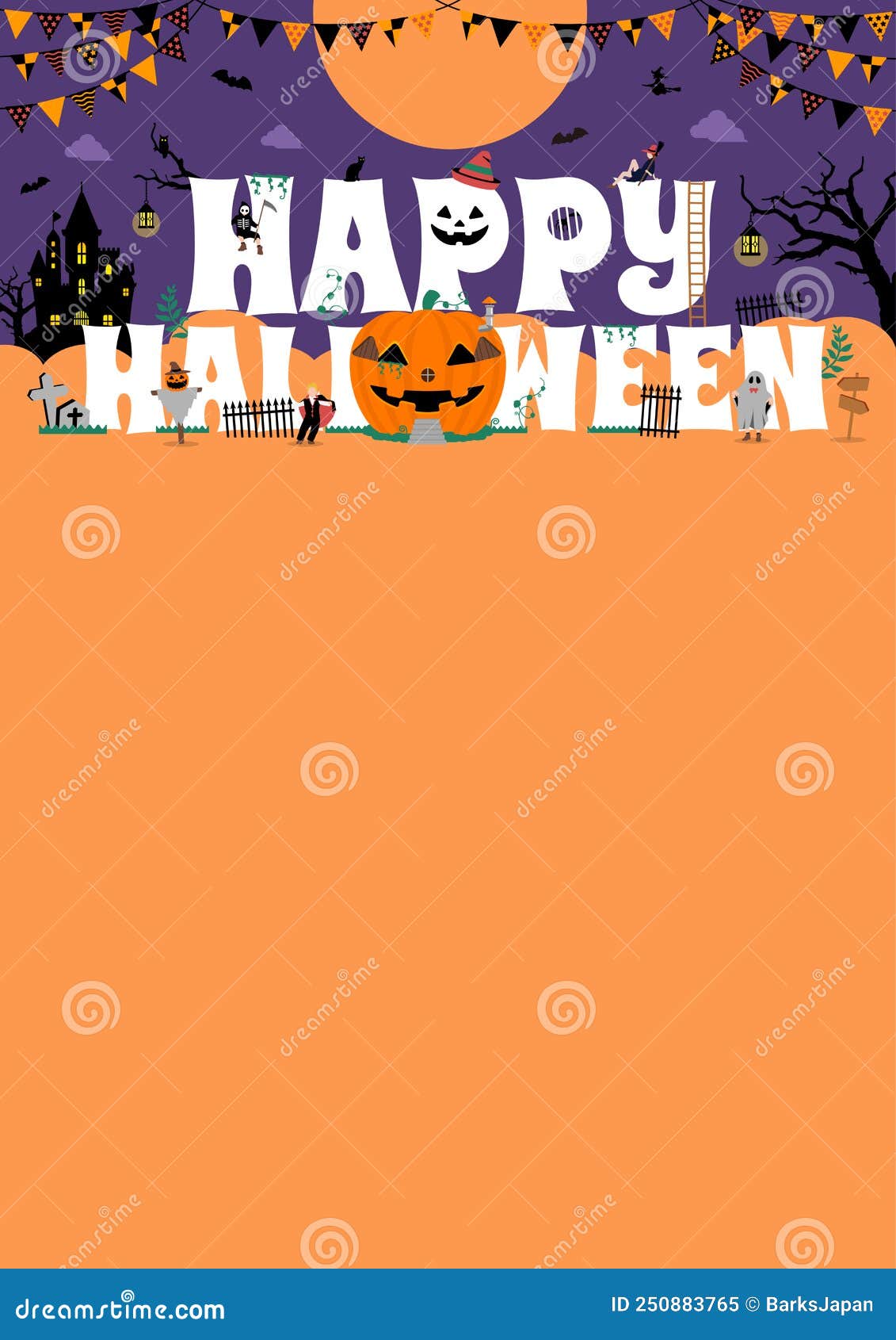 Happy Halloween Vector Banner Illustration. Pumpkin House with Costume ... Happy Halloween Vector Banner Illustration. Pumpkin House with Costume ...