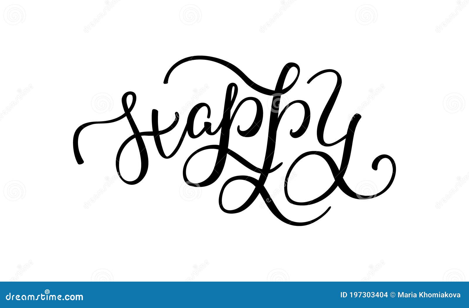 Happy Hand Lettering. Template for Card, Poster, Print Stock ...