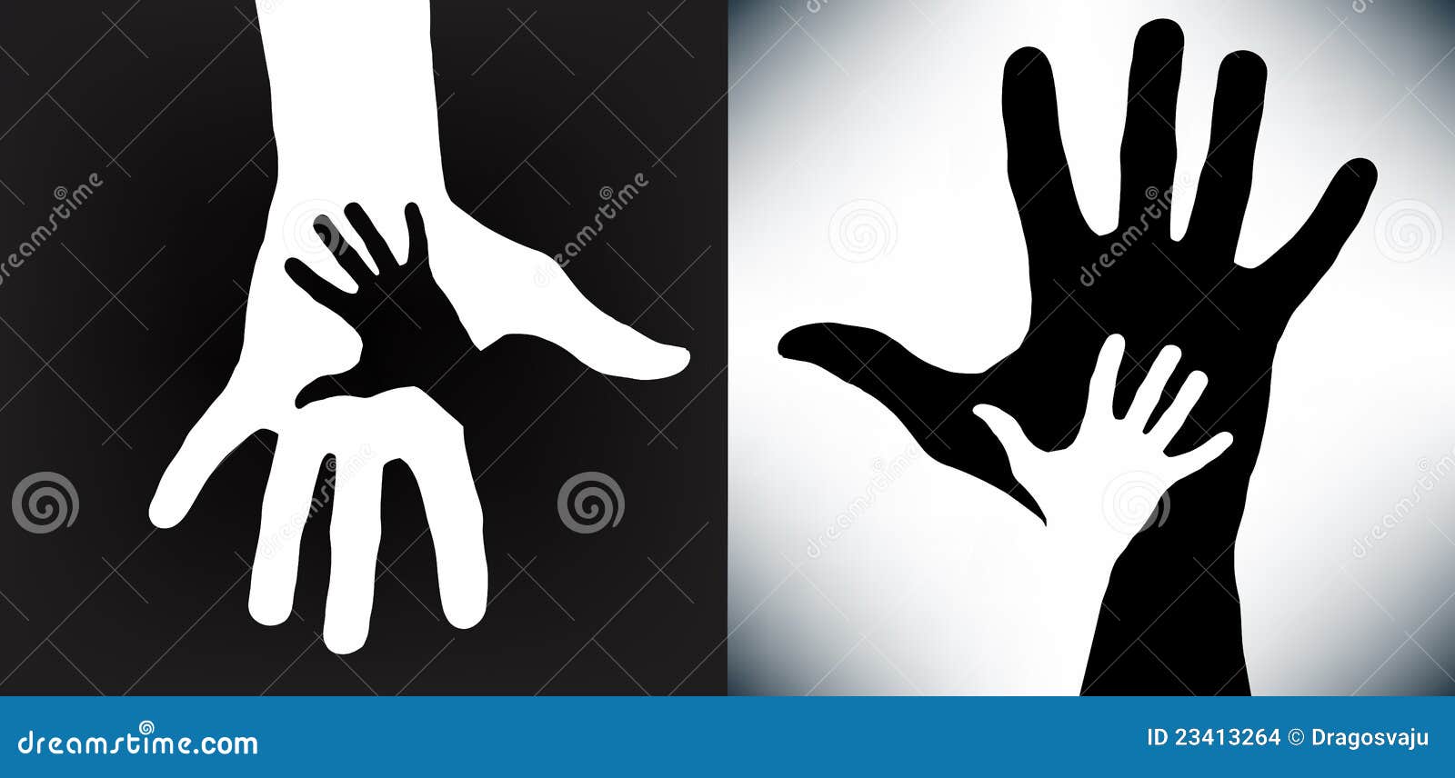 Happy hands_BW stock vector. Illustration of care, help - 23413264
