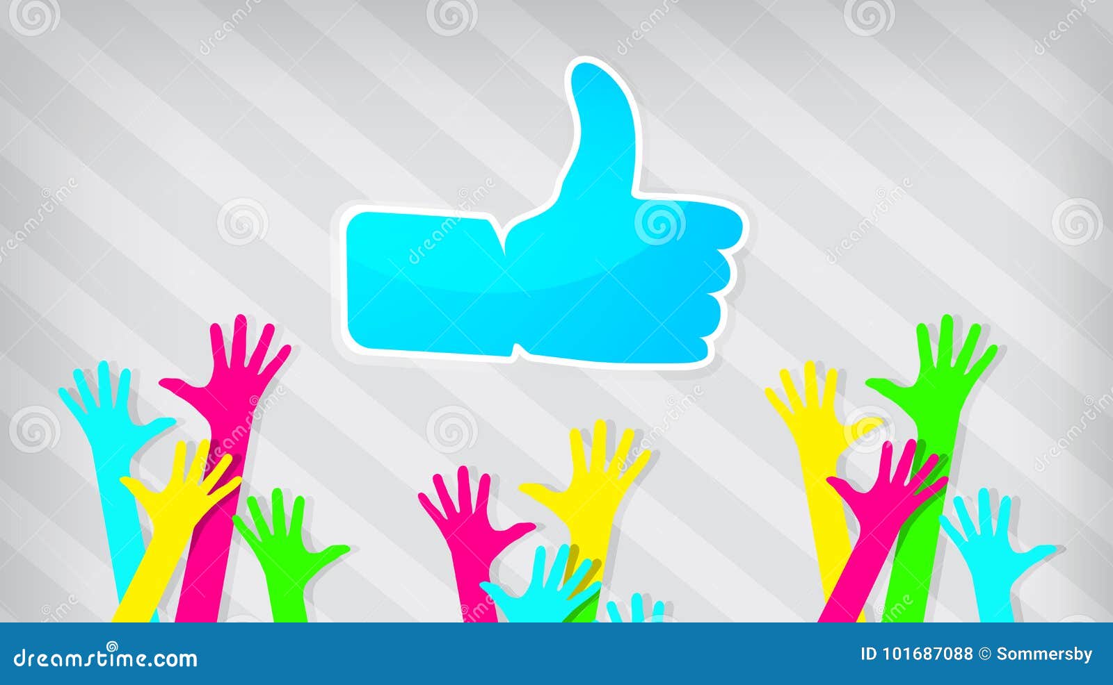 Happy hands stock vector. Illustration of fingers, approve - 101687088