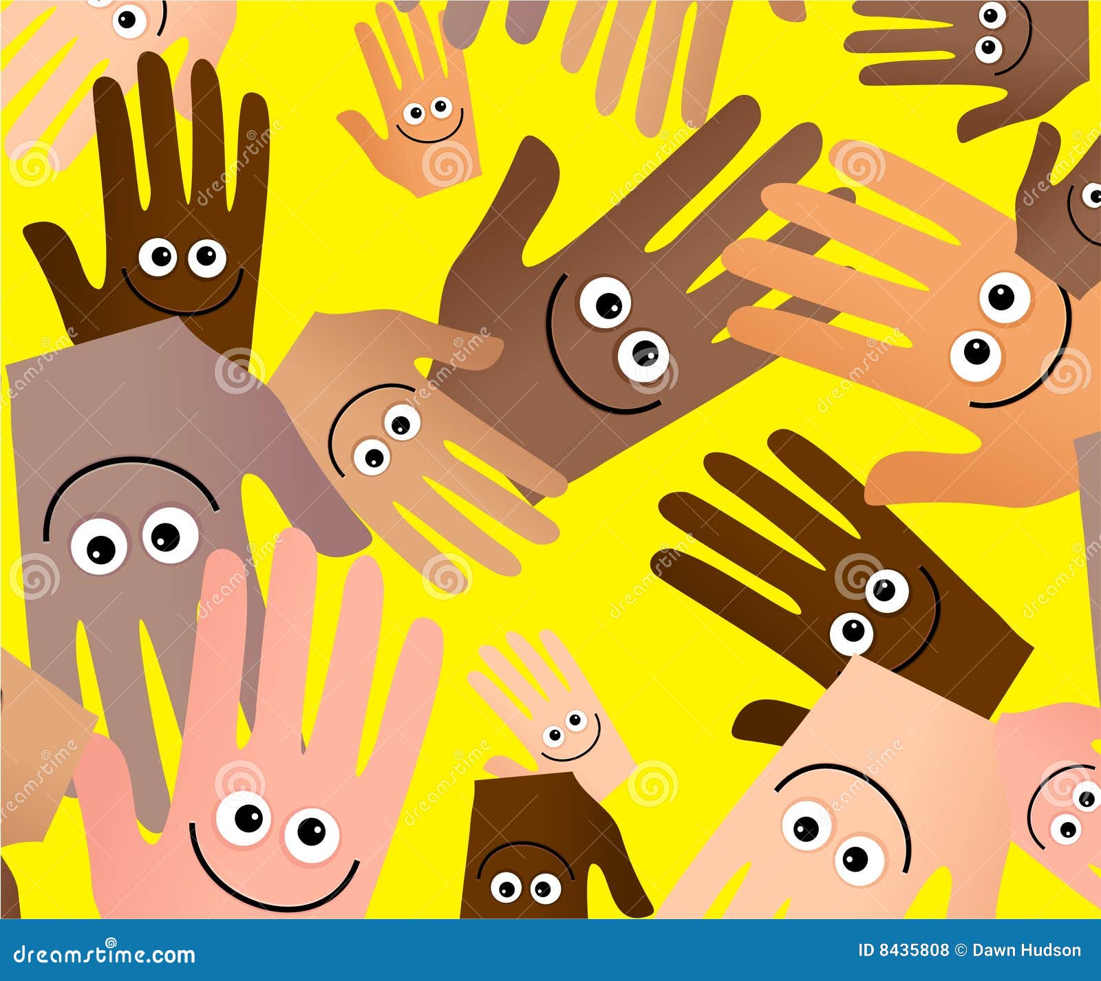 Happy hands wallpaper stock illustration. Illustration of diverse - 8435808