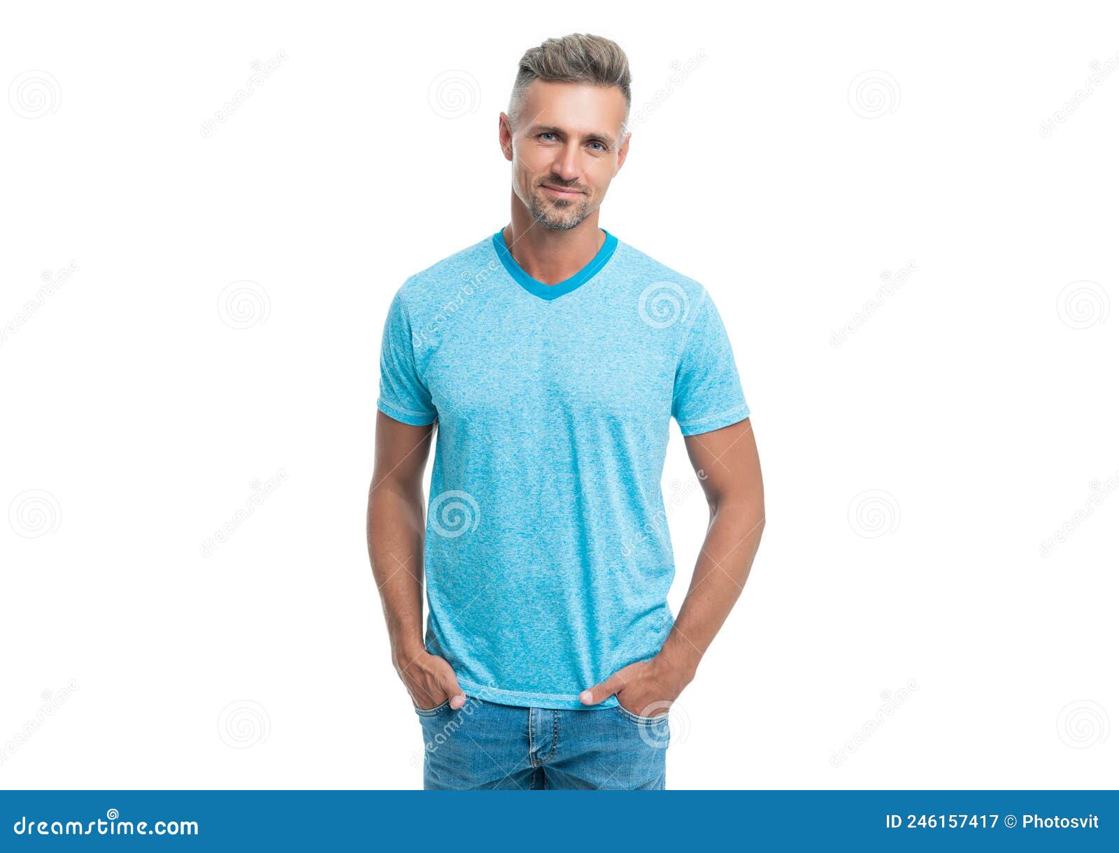 Happy Handsome Caucasian Guy Smiling In Casual Style Holding Hands In