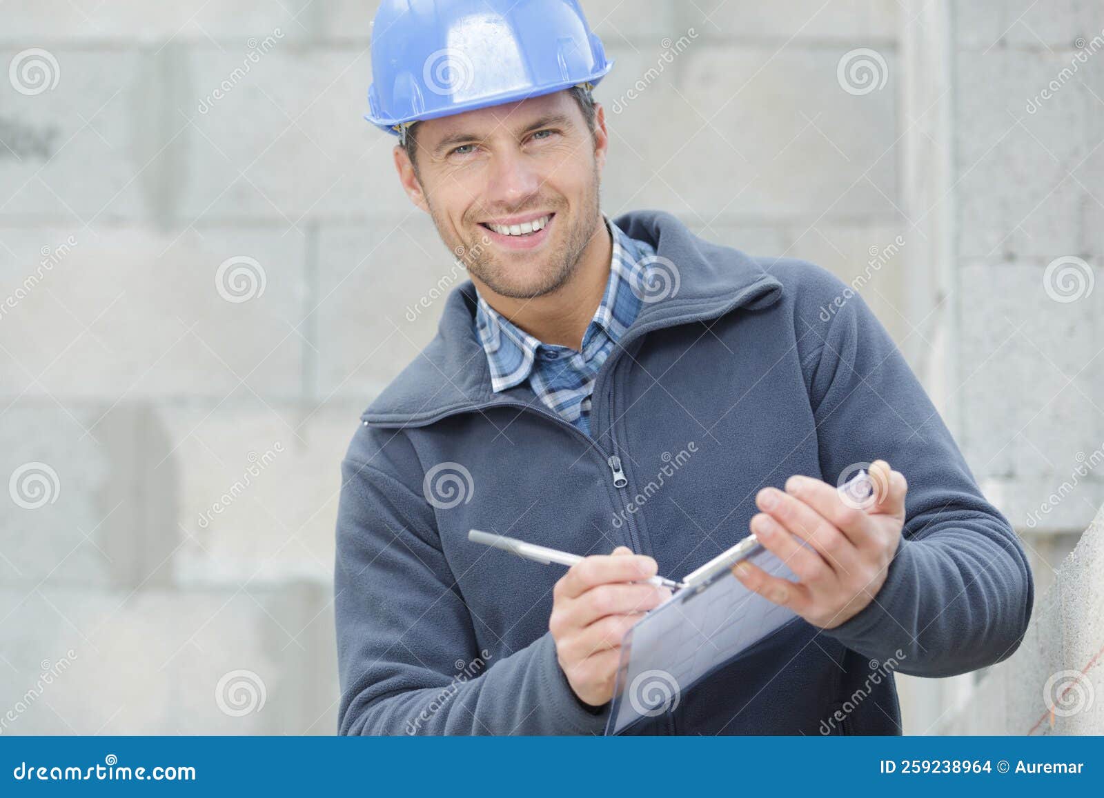 Happy Handsome Engineer Construction Worker Stock Photo - Image of ...