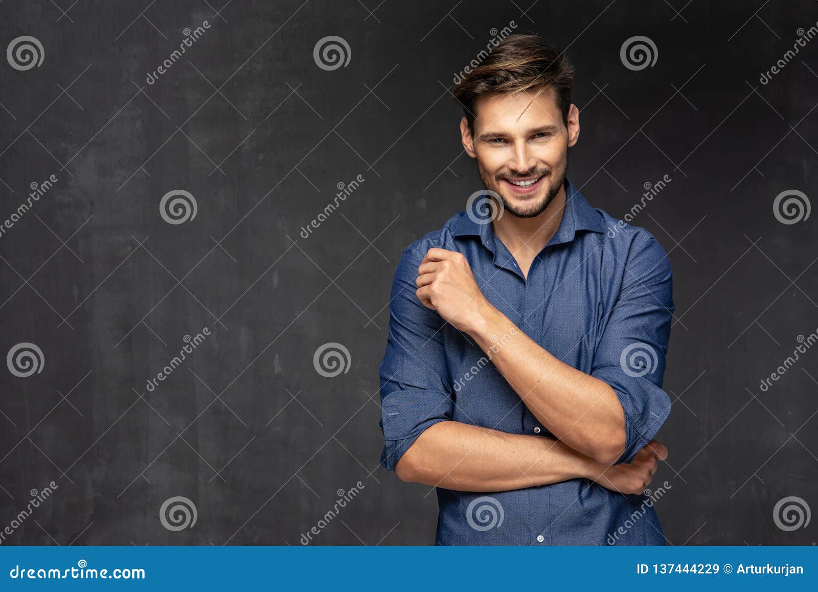 Happy handsome man stock image. Image of businessman - 137444229